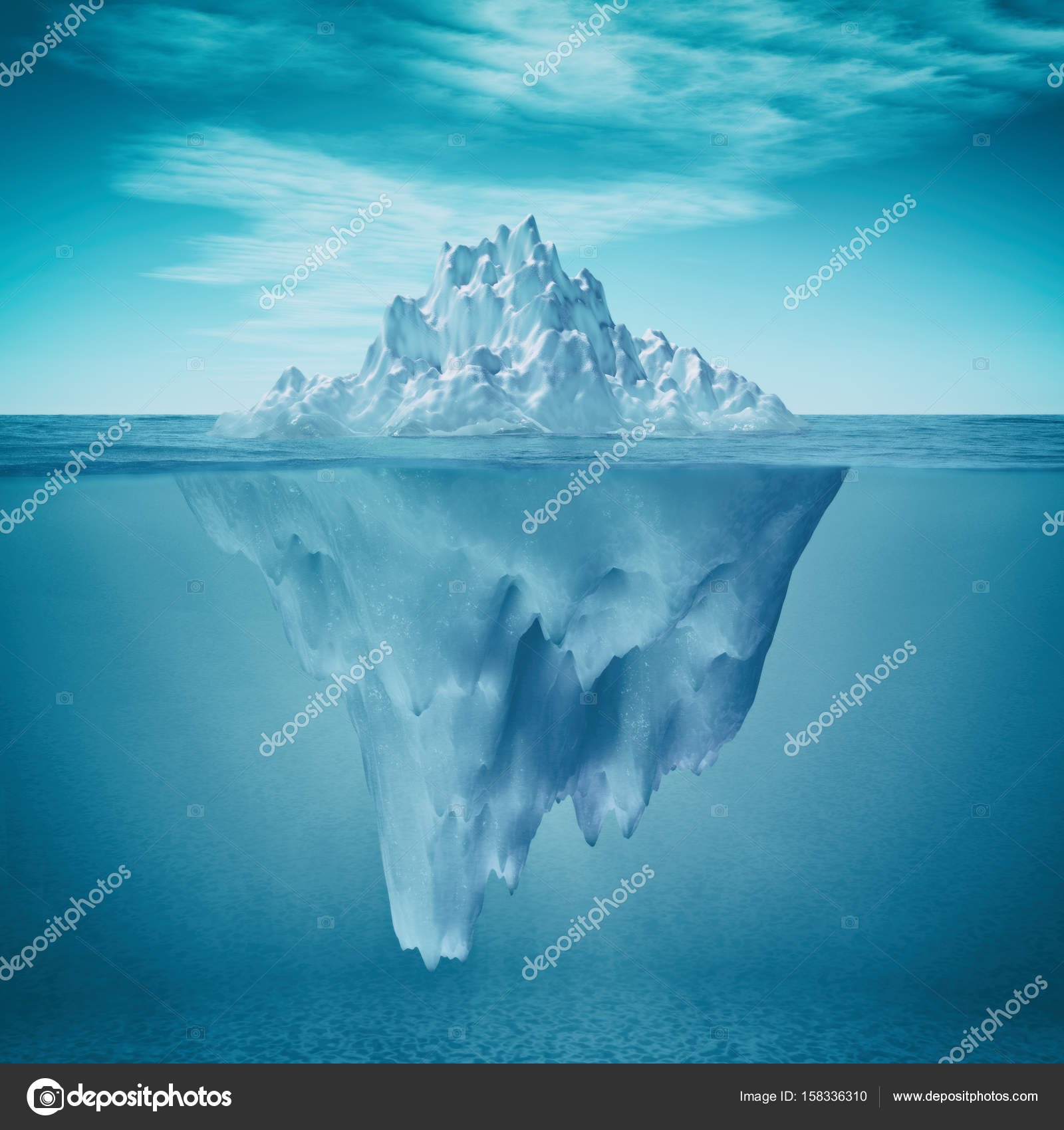 Icon Iceberg Half Underwater Iceberg Underwater Vector Art, Icons, And