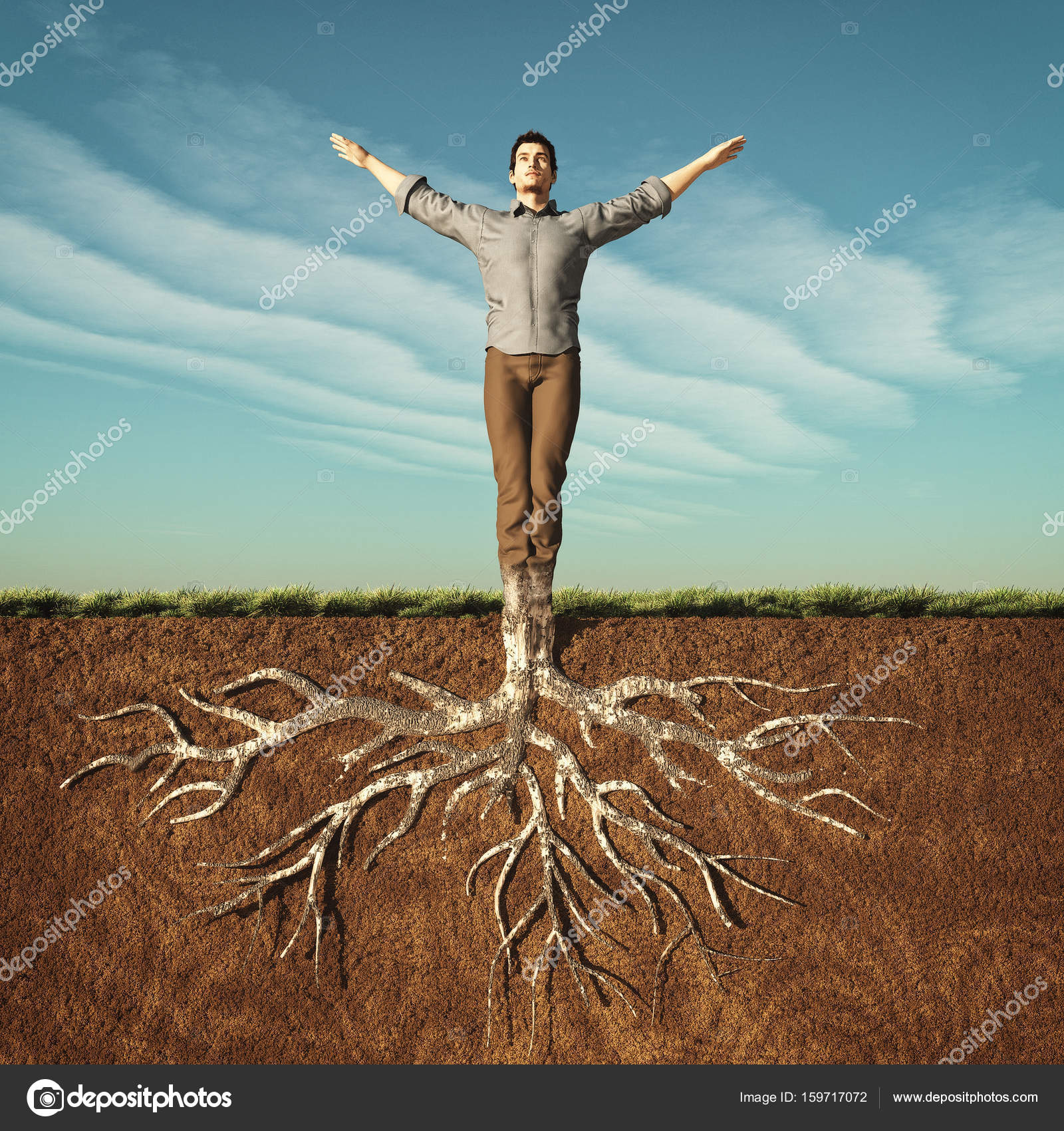 Image of a man that has taken root Stock Photo by ©orlaimagen 159717072