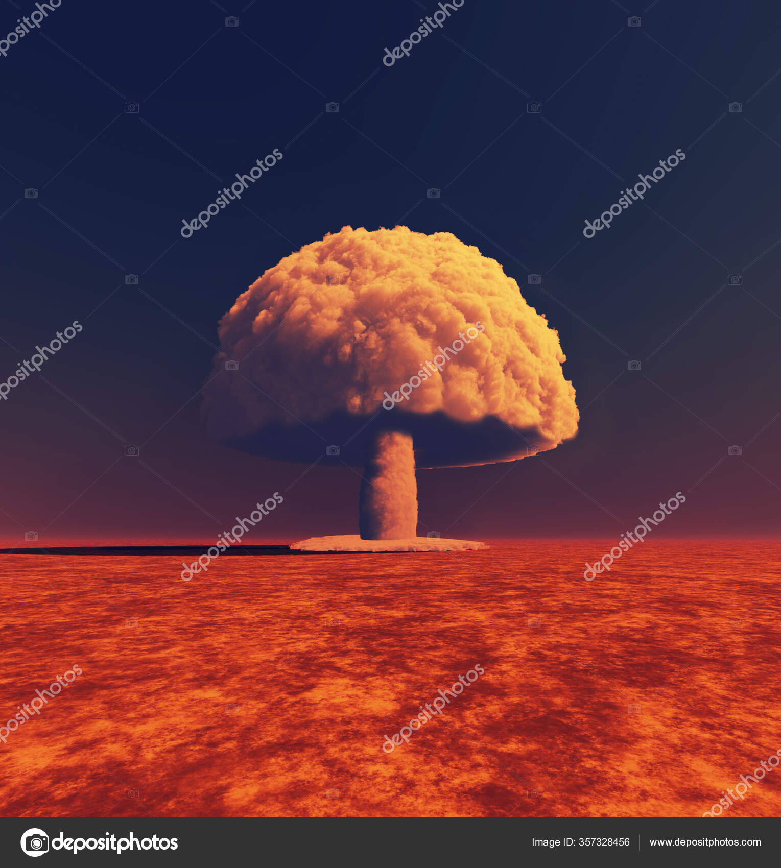 Explosión Bomba Nuclear Humo Hongo Esta Una Ilustración — Foto de stock ...