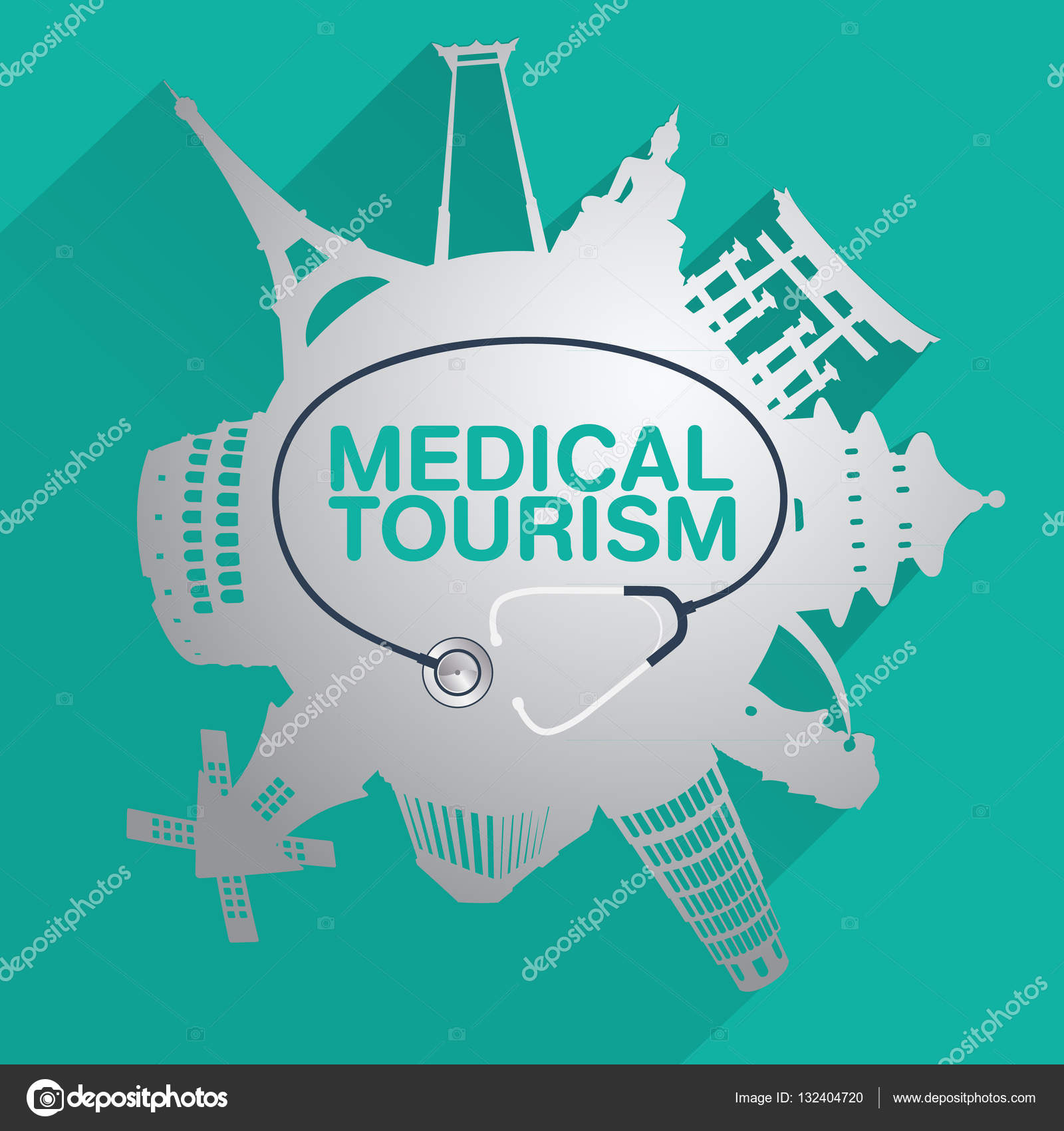 Medical tourism vector background Stock Vector Image by ...