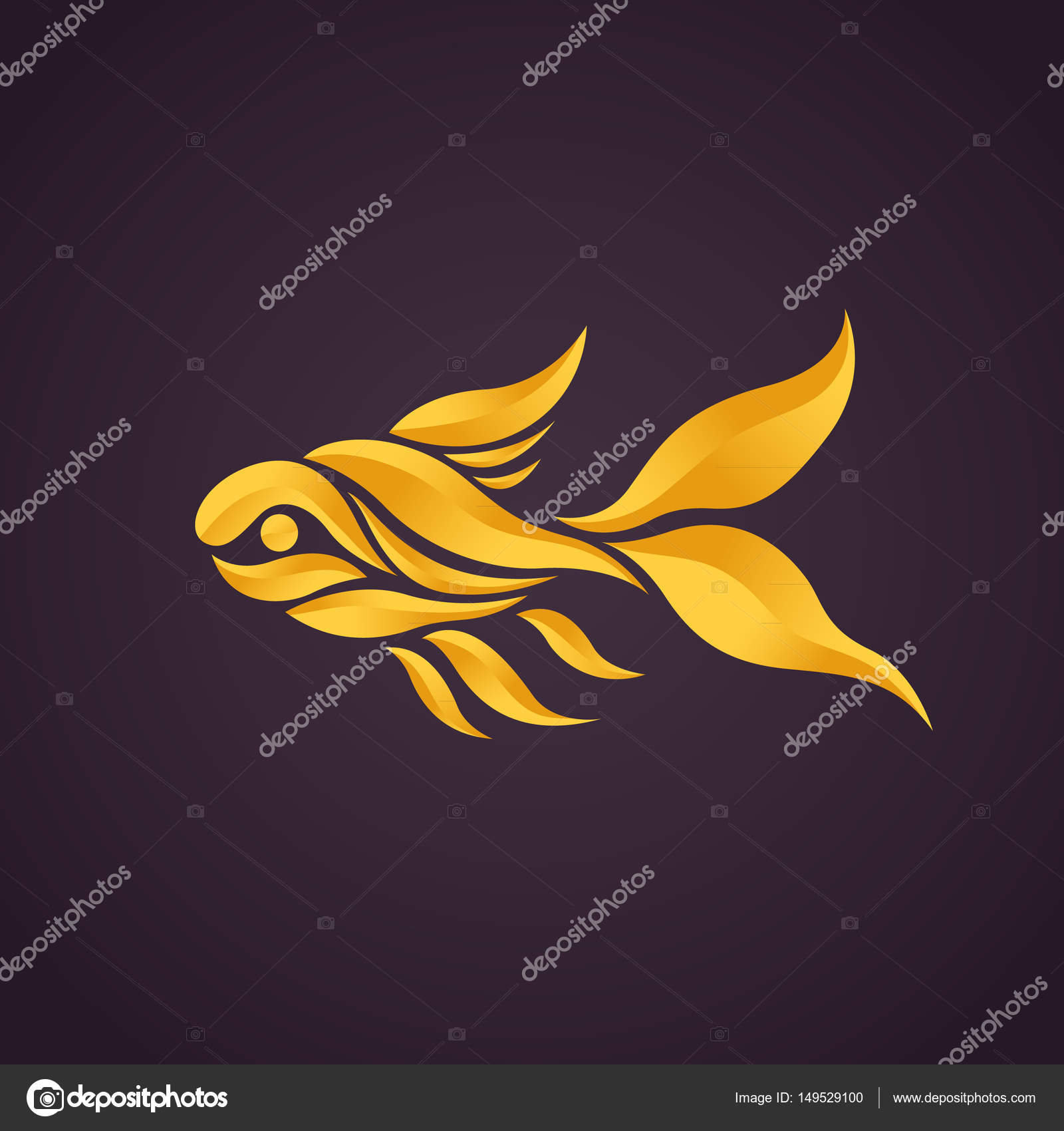 Goldfish logo vector icon illustrator Stock Vector by ...