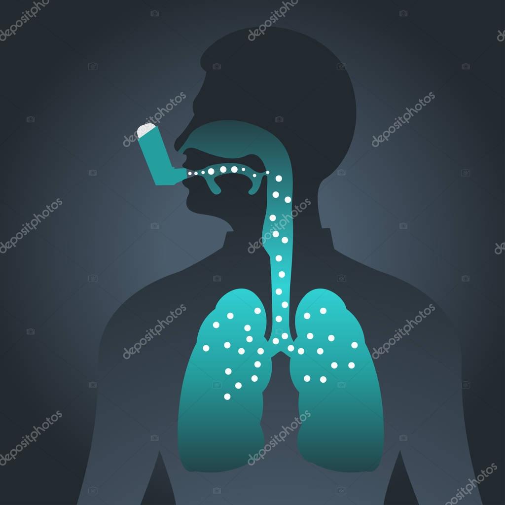 Ilustración del icono del logotipo del vector del asma 2023