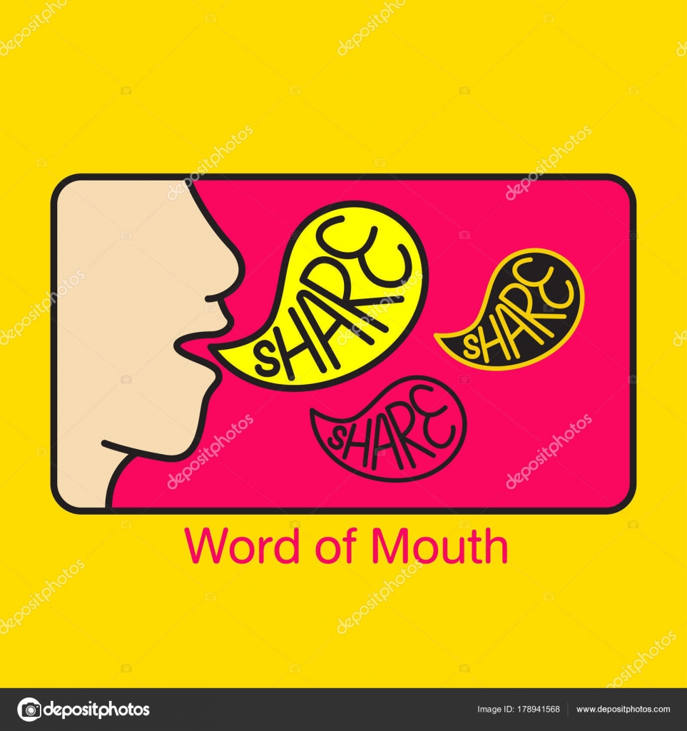 Palabra de boca vector logotipo ilustración Vector de stock por ...
