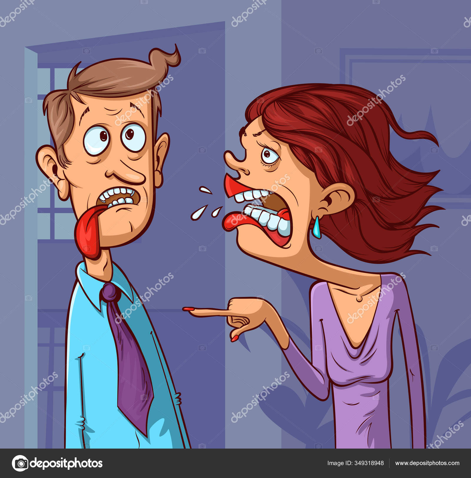 Yelling Woman Cartoon