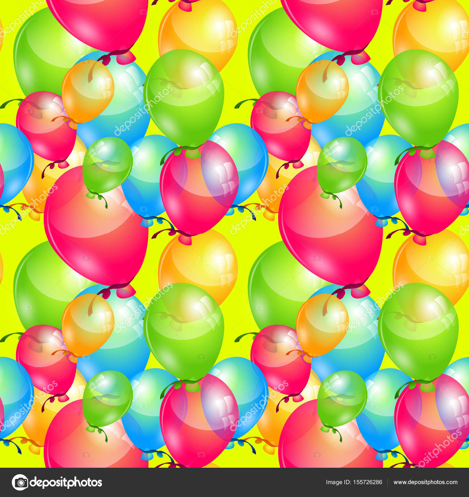 Colorful party balloons seamless pattern — Stock Photo © sidliks #155726286