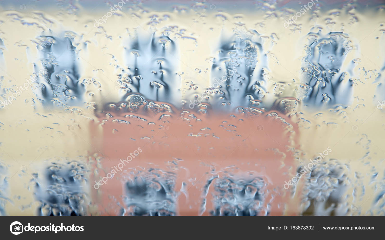 Window of apartment with rain on it — Stock Photo © wernerimages #163878302