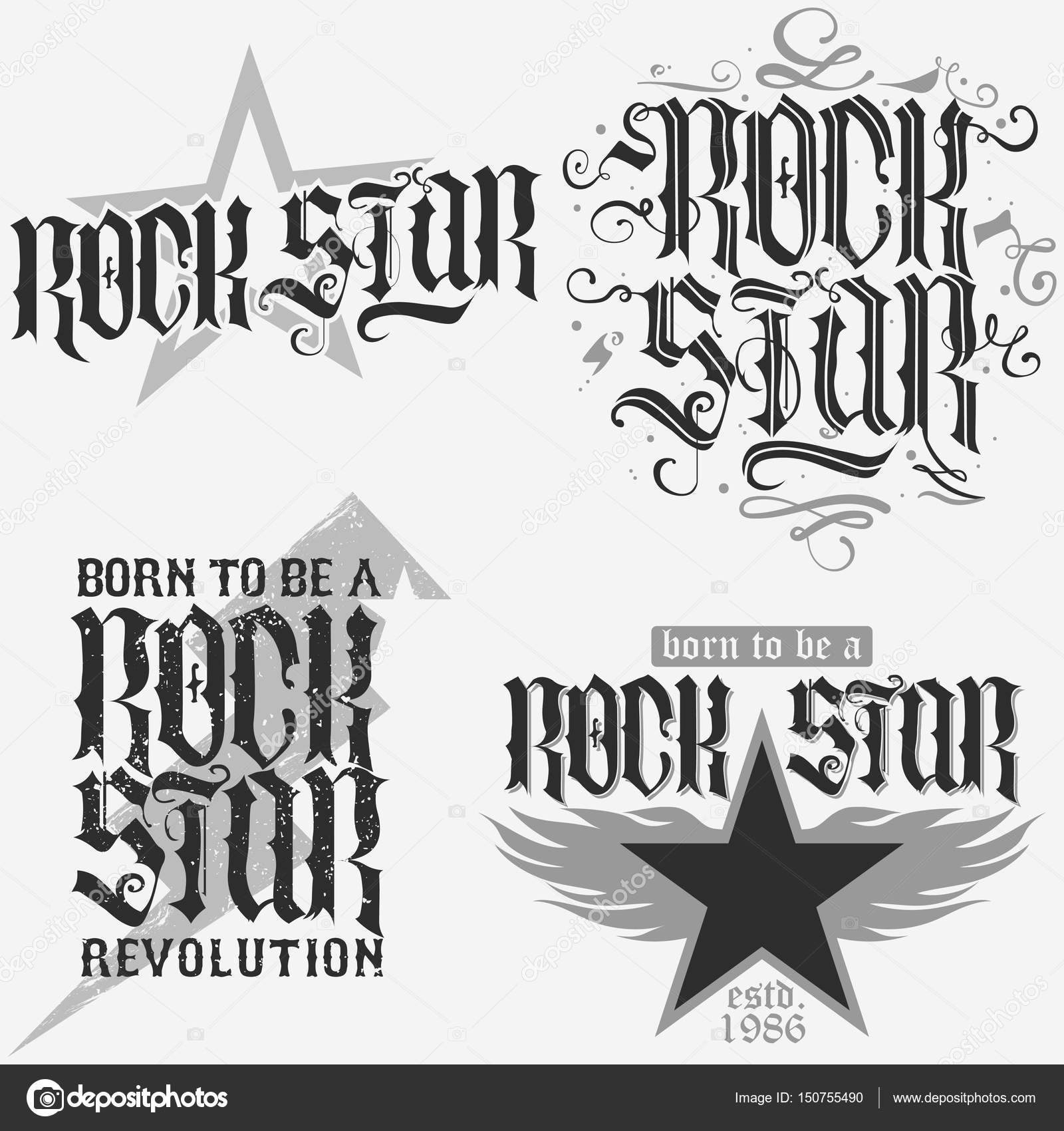 Rock star lettering Stock Vector Image by ©ambassador80 #150755490