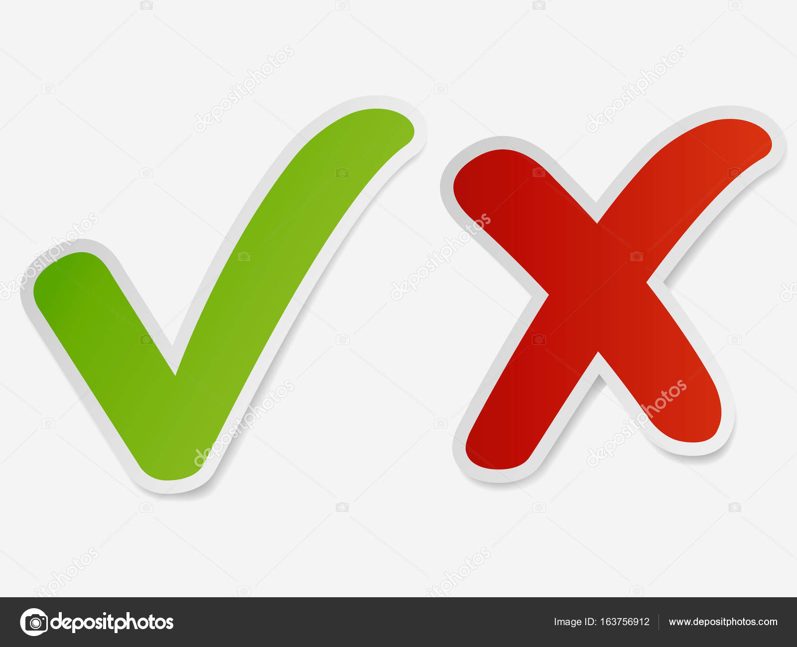 Segno di spunta croce verde e rossa. vettore Stock Vector by ...