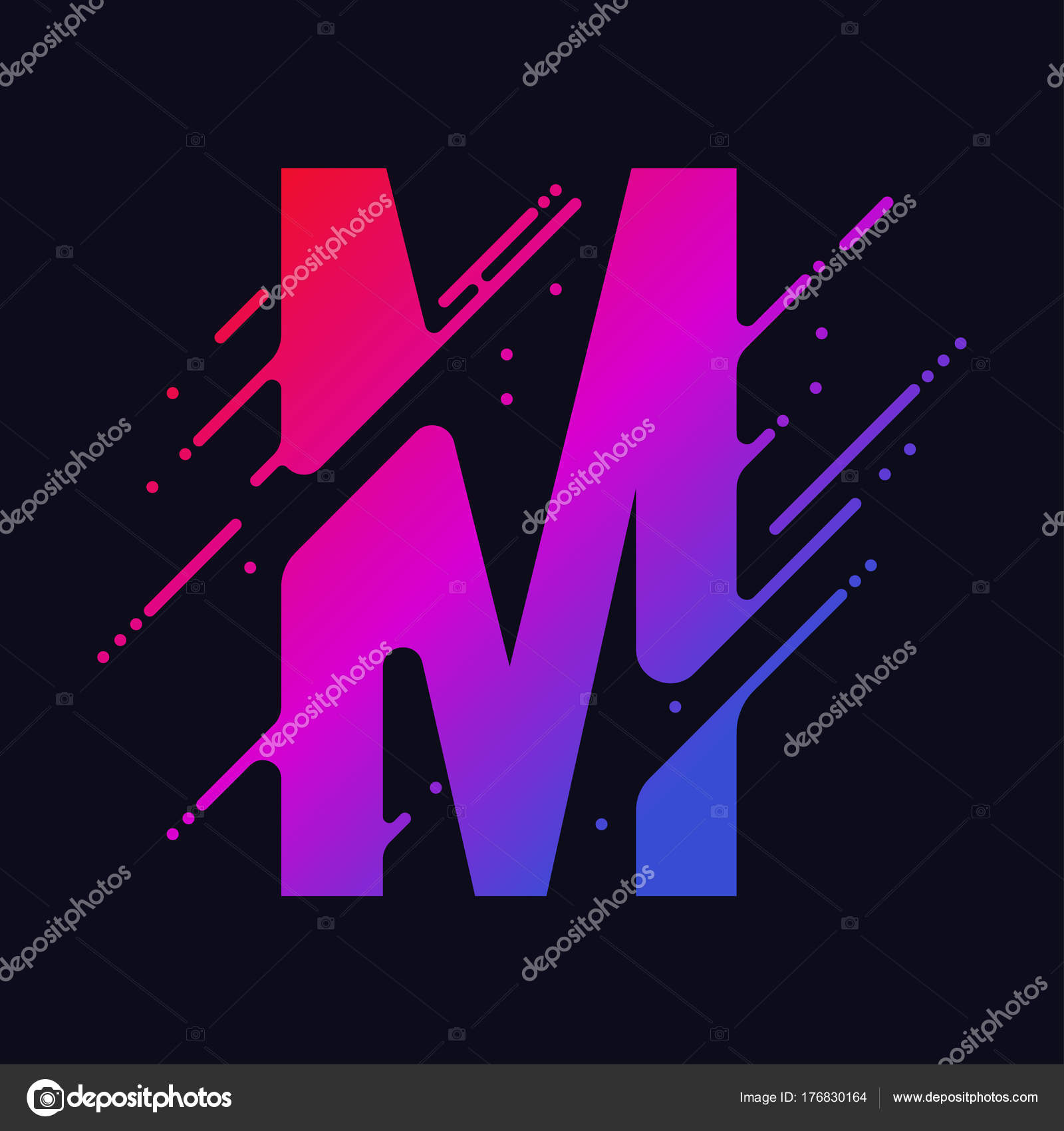 Alphabet letter, stylized colorful liquid ink font. Vector Stock Vector ...