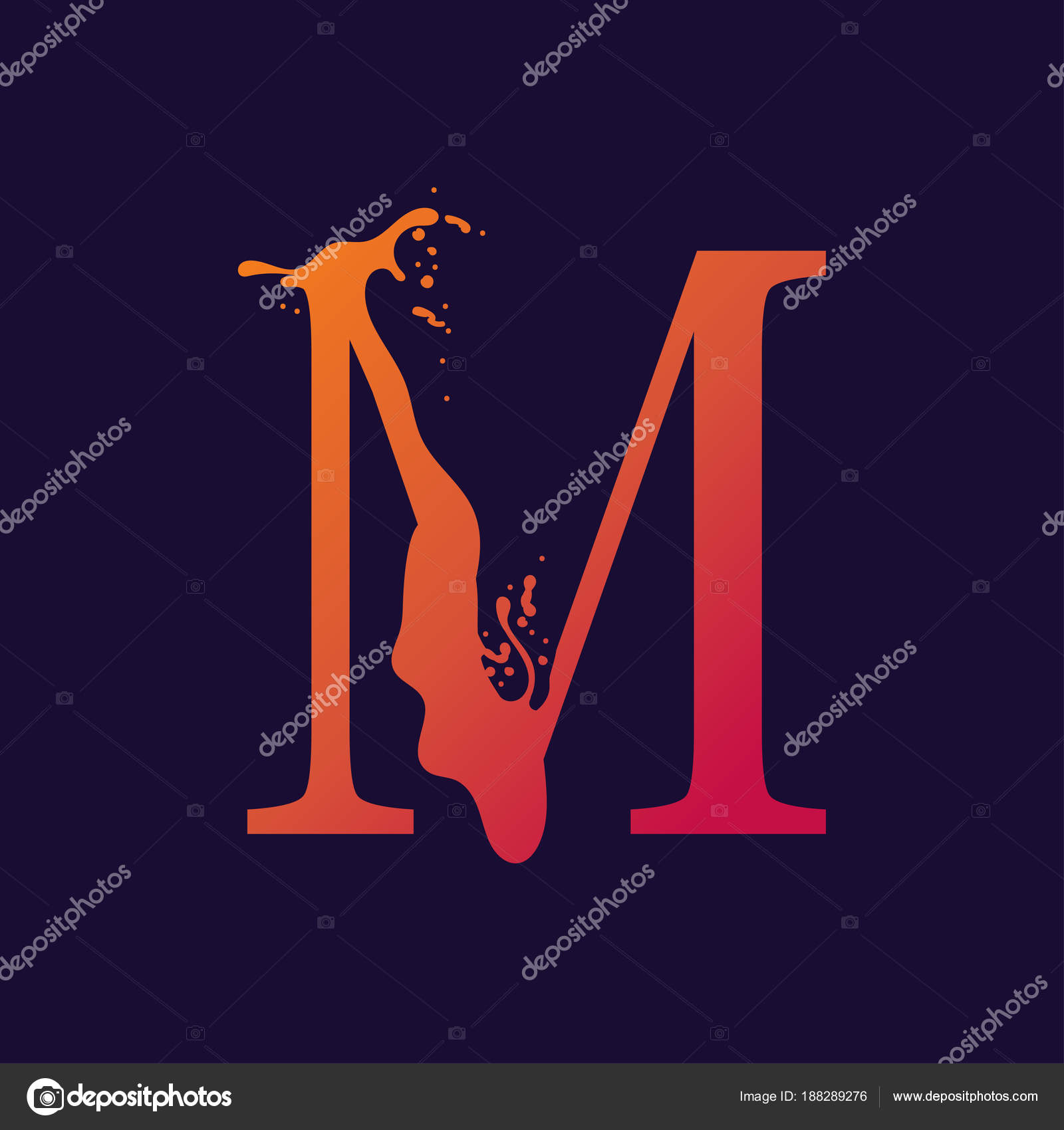 Alphabet letter, stylized colorful liquid ink font. Vector Stock Vector ...
