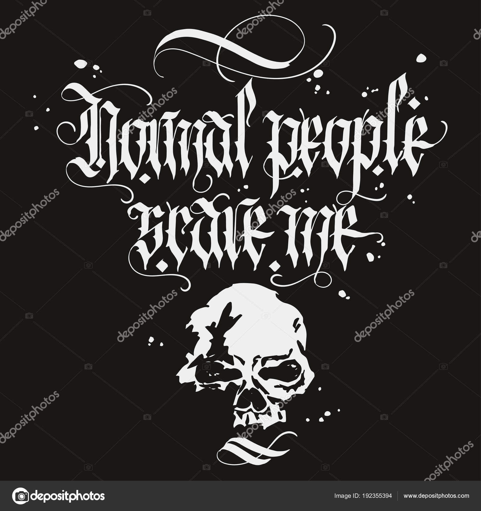 Skull t-shirt design with Gothic lettering vector Stock Vector Image by ...