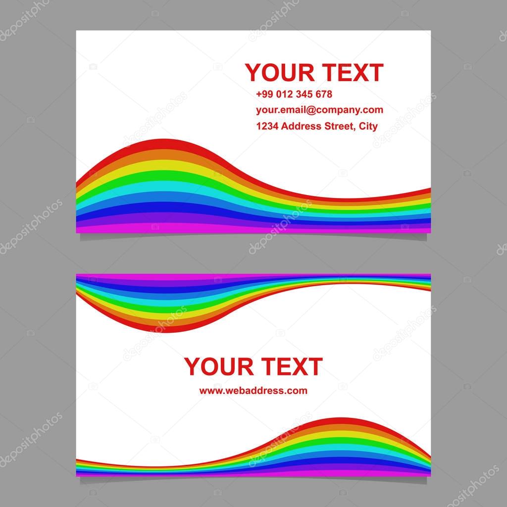 Wavy rainbow colored business card set Stock Vector by ©davidzydd 129587650