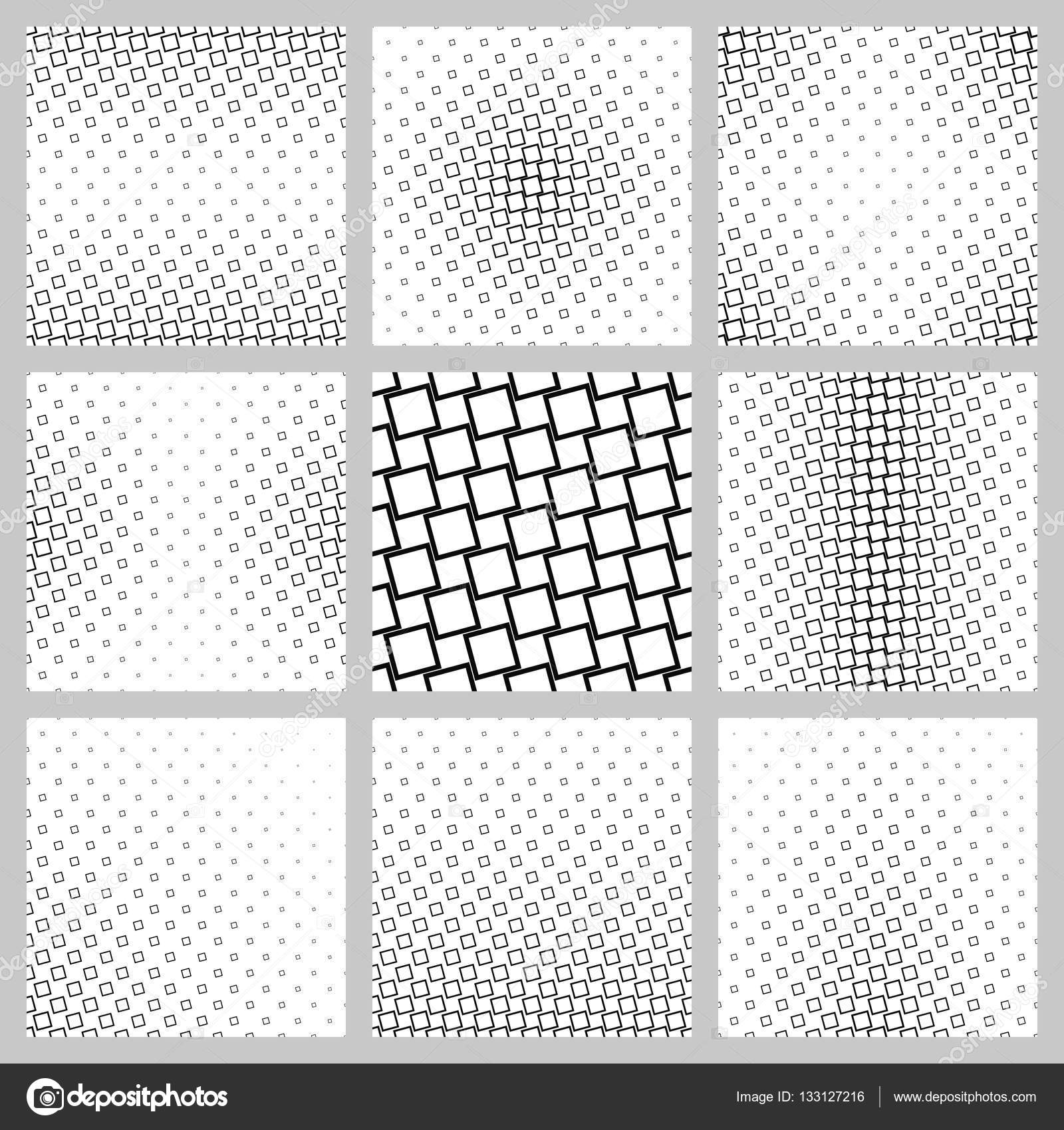 Black and white angular square pattern set Stock Vector Image by ...