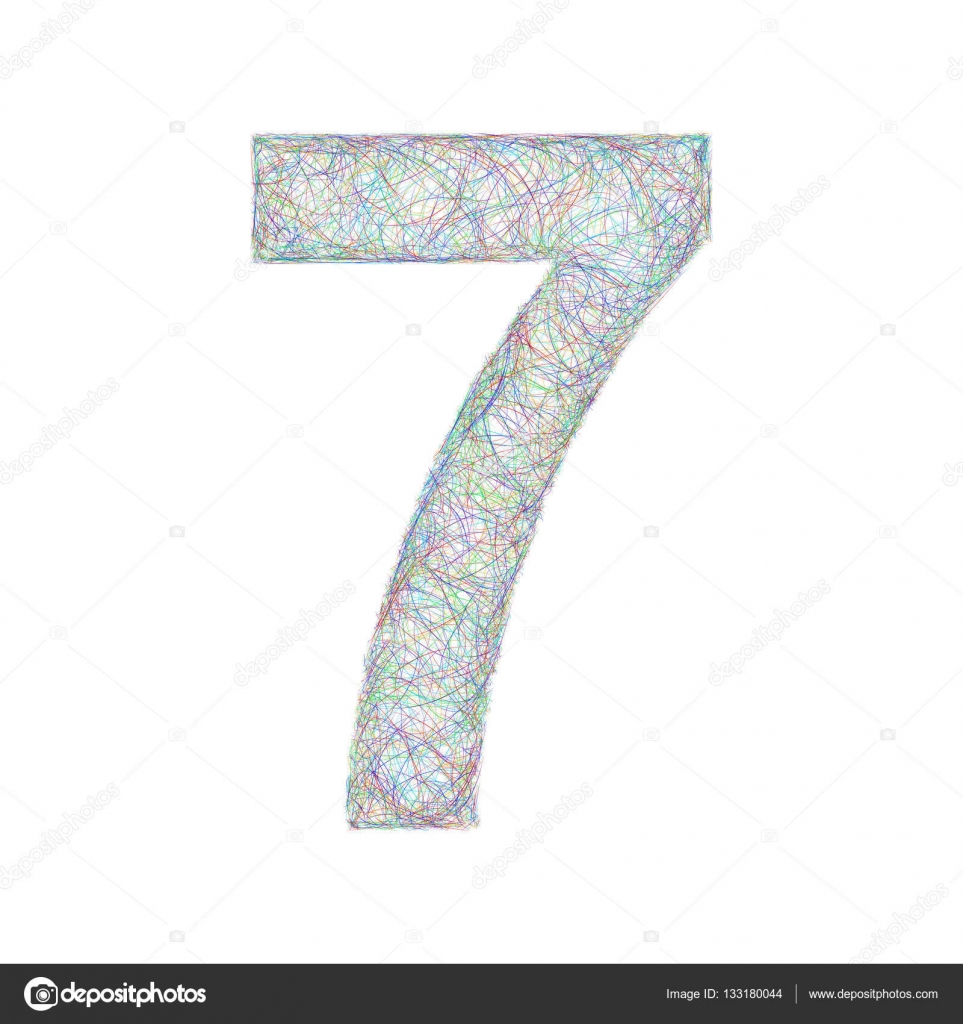 Colorful sketch font design - number 7 Stock Vector Image by ©davidzydd ...