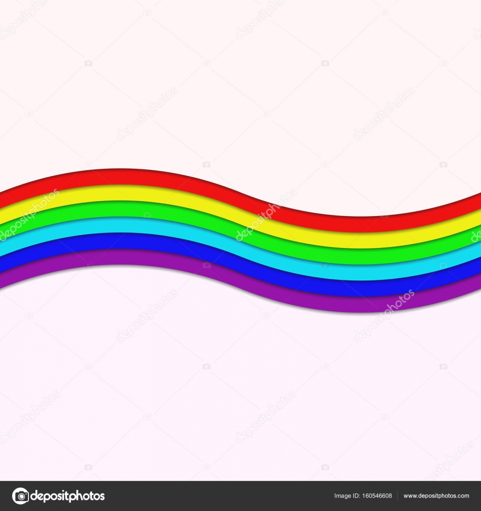 Rainbow wave stripes - vector page divider graphic design element ...
