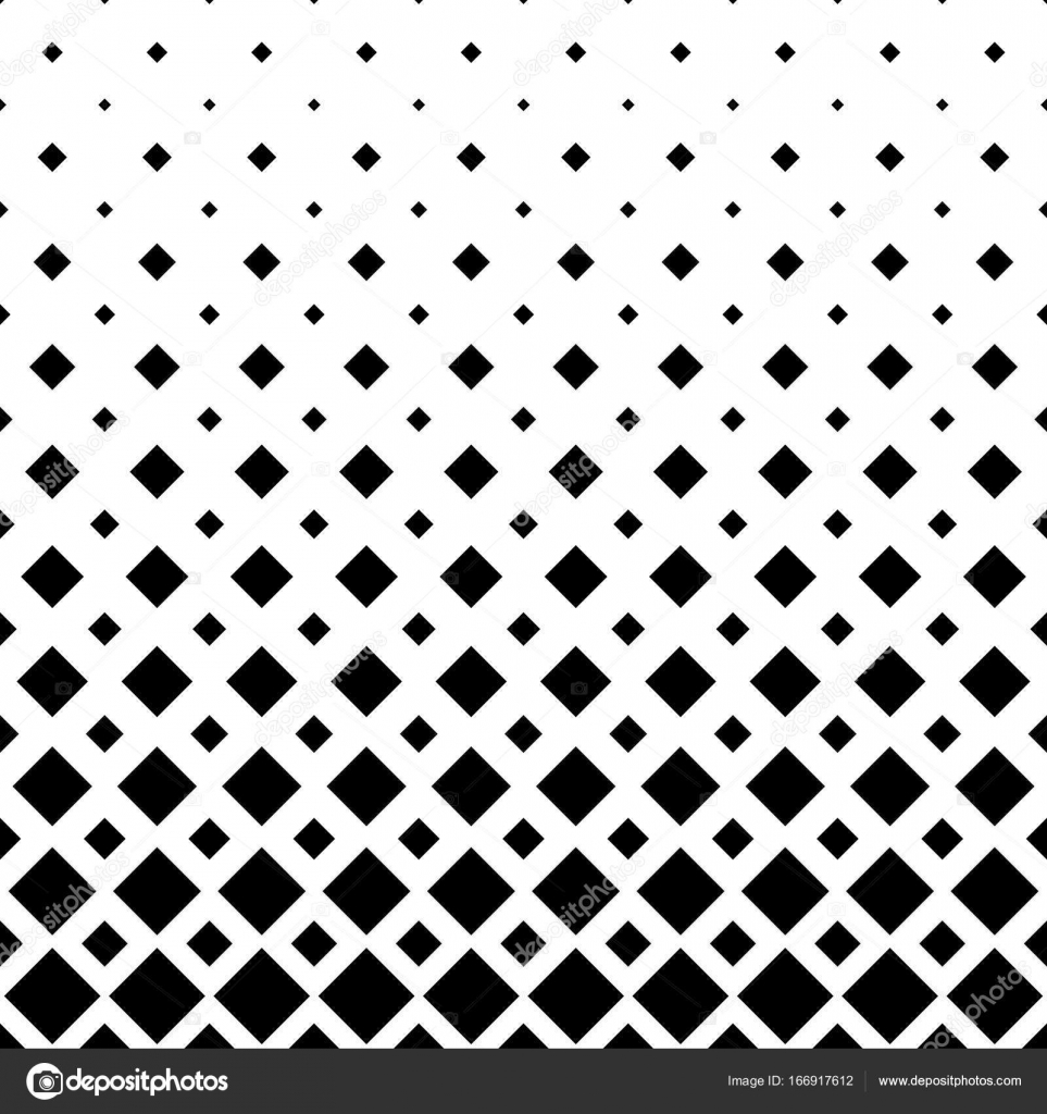 Black and white square pattern background - monochrome geometric vector graphic from diagonal ...