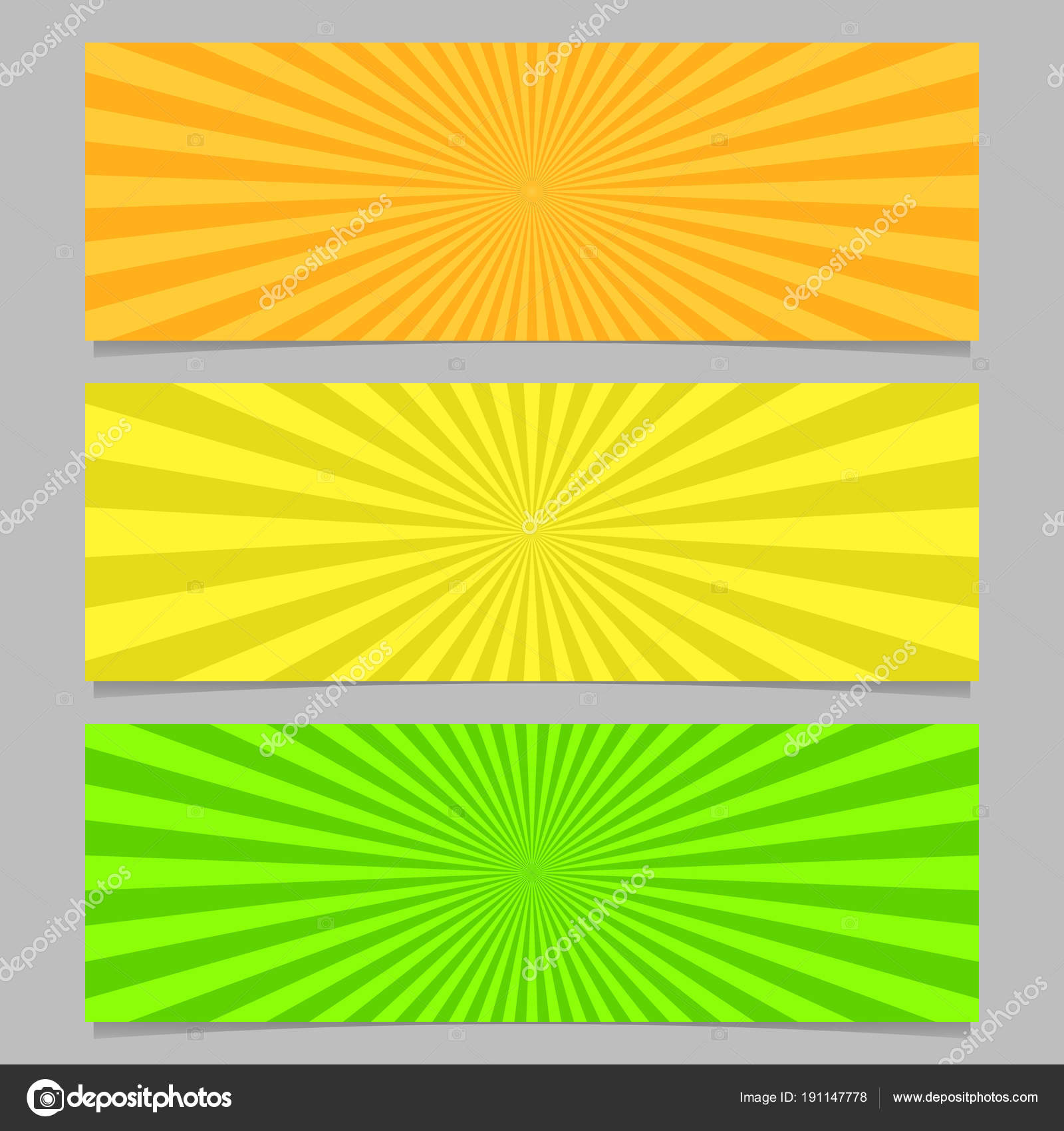 Colorido rayo estallido banner fondo conjunto Vector de stock ...