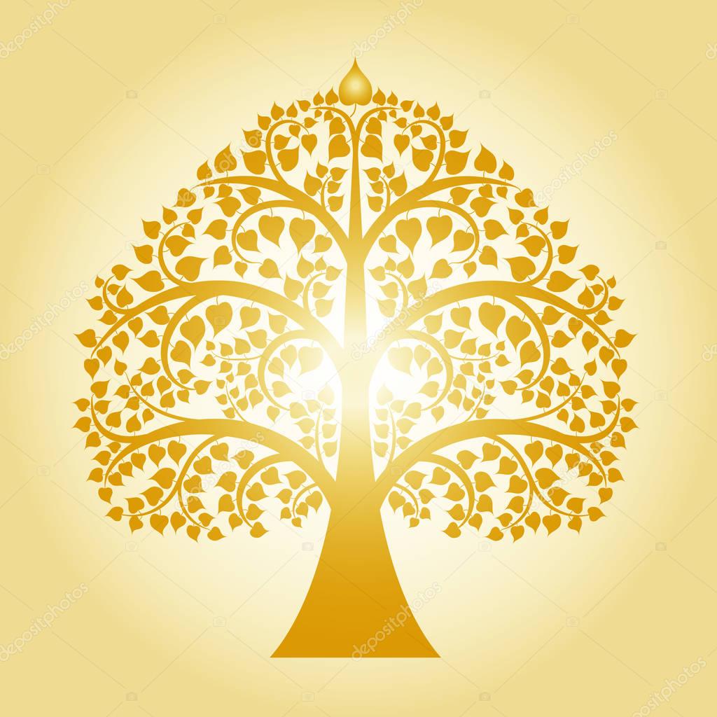 Golden bodhi tree — Stock Vector © enterphoto #176539760
