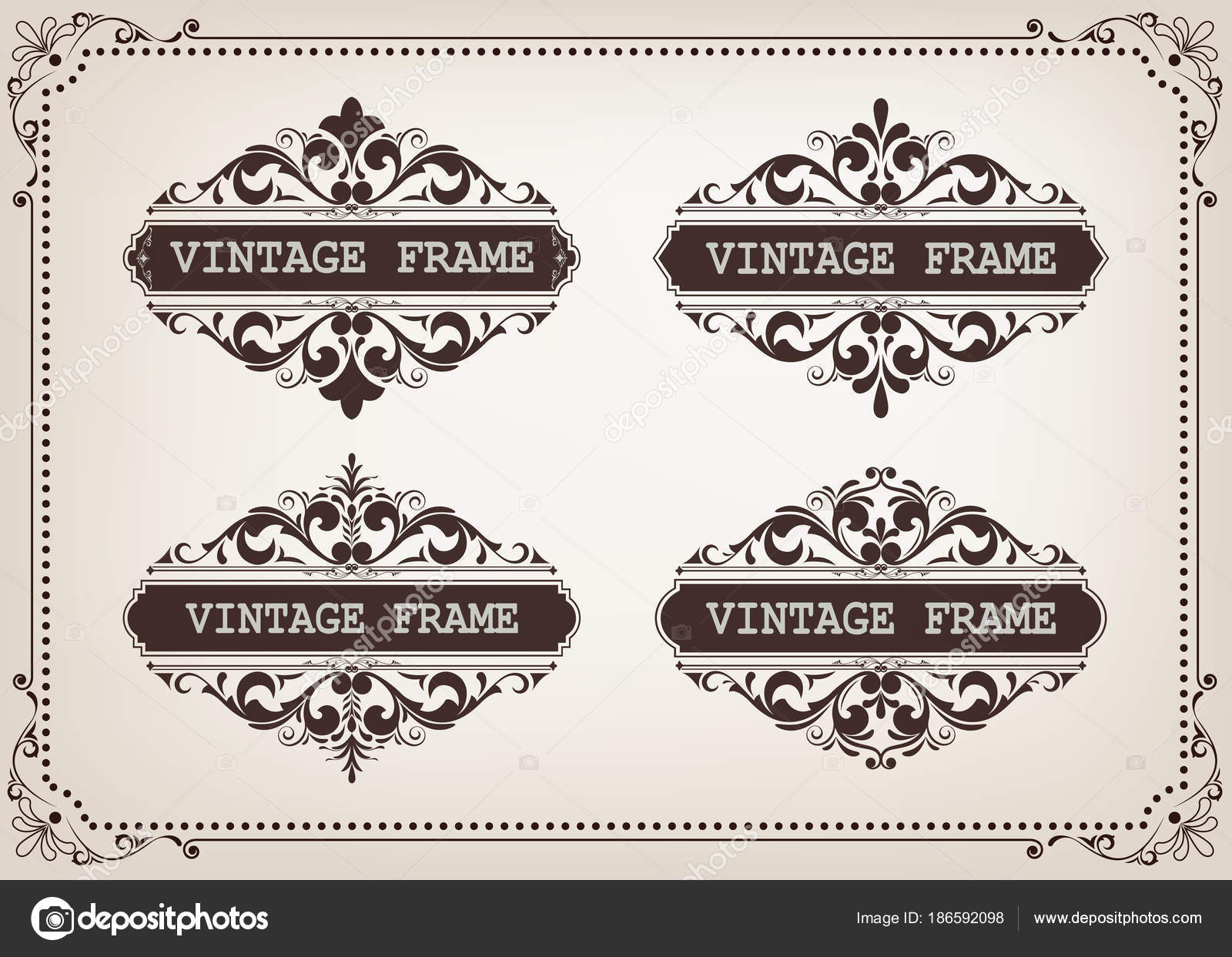 Vintage frames Stock Vector by ©enterphoto 186592098