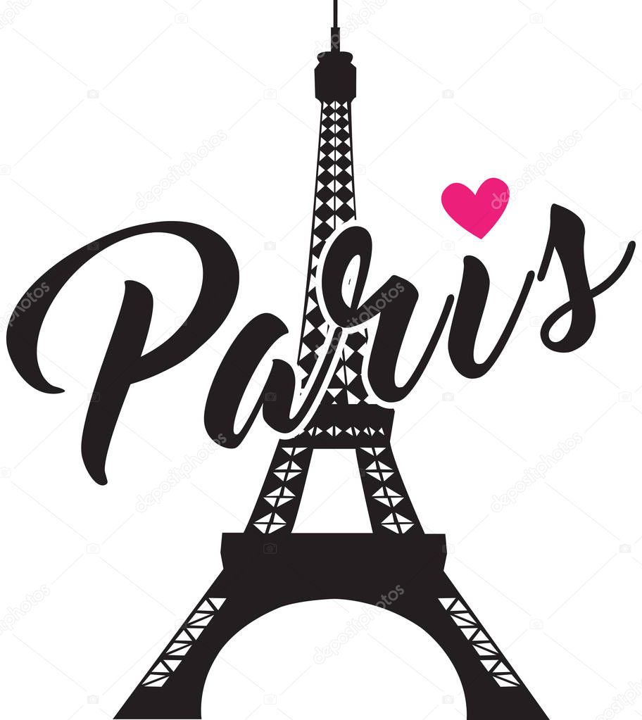 Fashionable calligraphy. Simple Graphic Design for Paris. — Stock ...