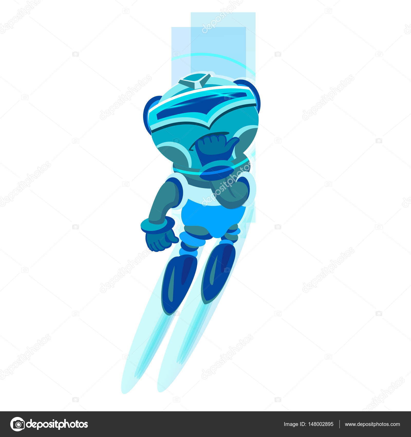 Cute cartoon robot character. Blue Robot Stock Vector Image by ©direnko ...