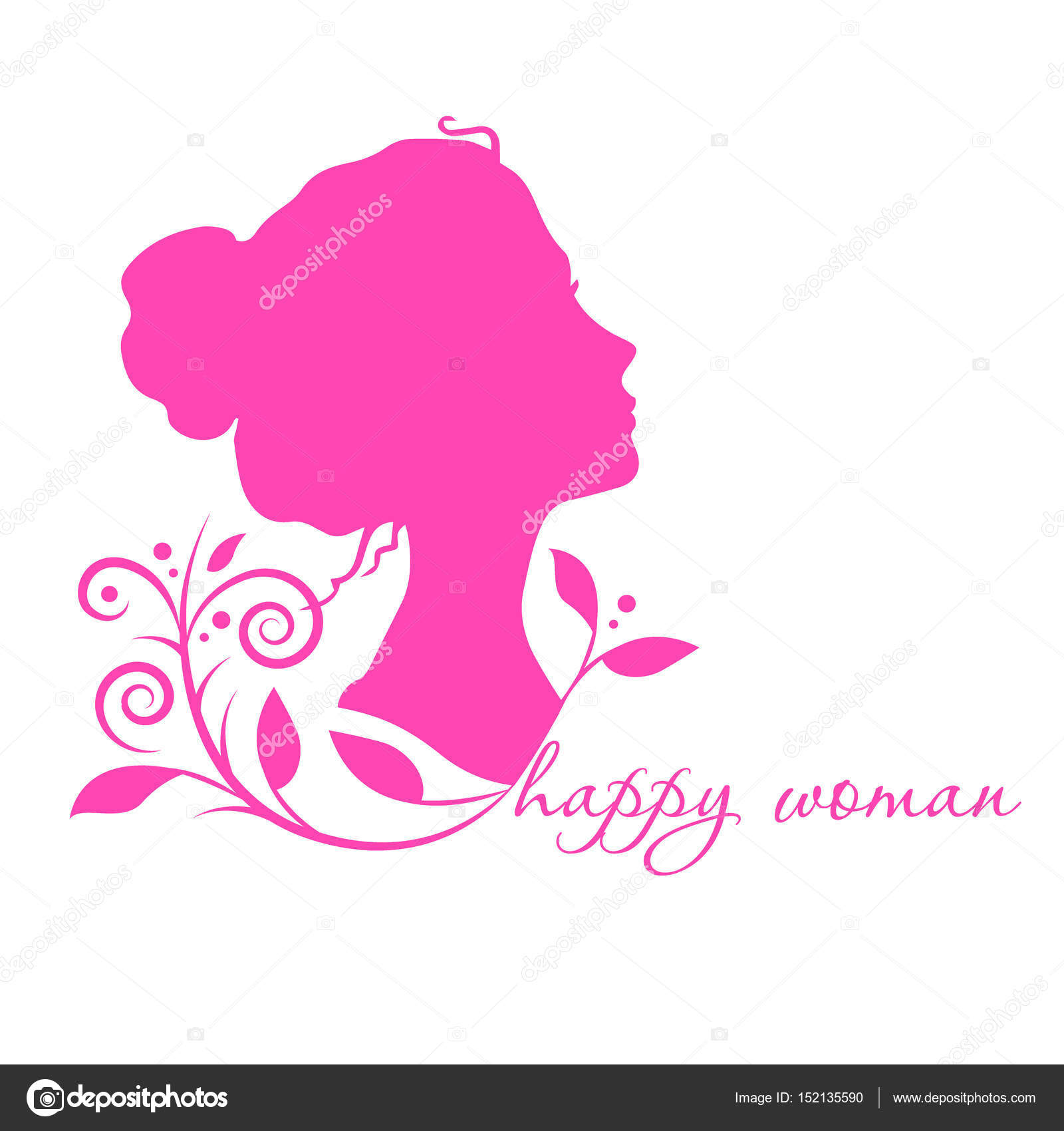 Woman Portrait In Pink Colour — Stock Vector © Direnkokatti 152135590
