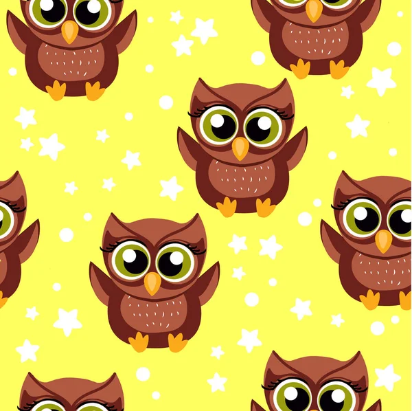 Beautiful seamless pattern with cute owls. Seamless background can be ...