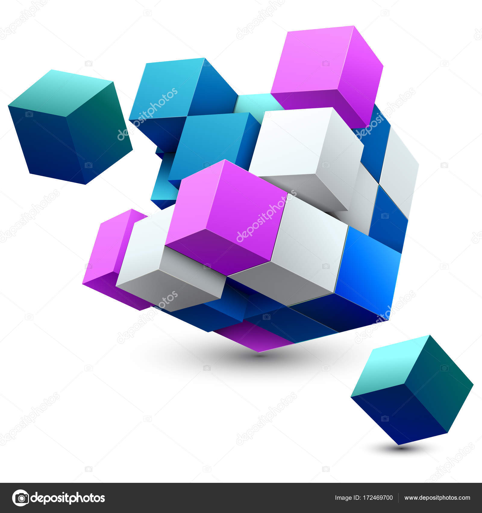 Vector illustration of 3d cubes Stock Vector by ©direnko.katti 172469700