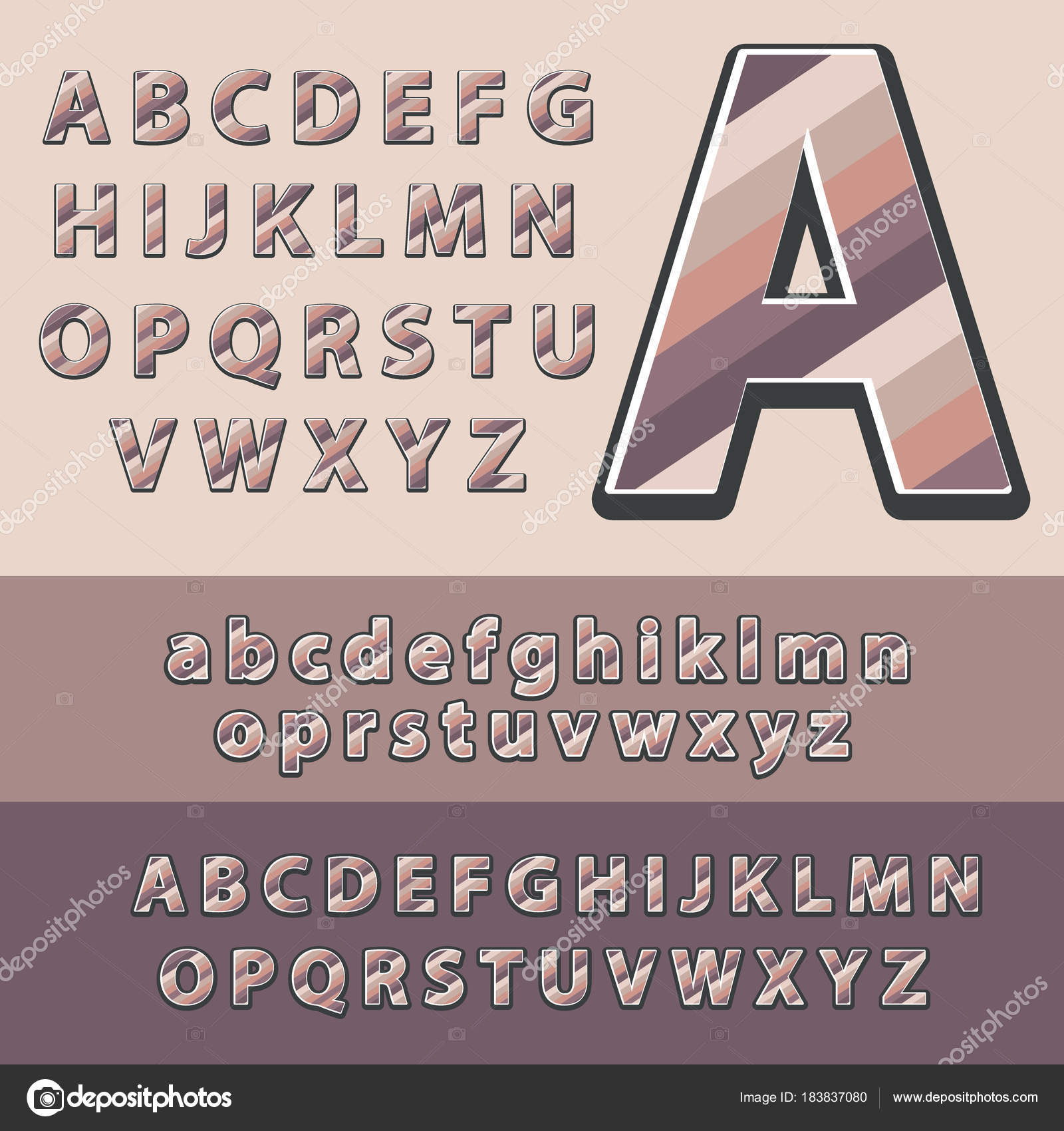 Letras pastel dibujadas modernas ABC. Fuente para póster . Vector de ...