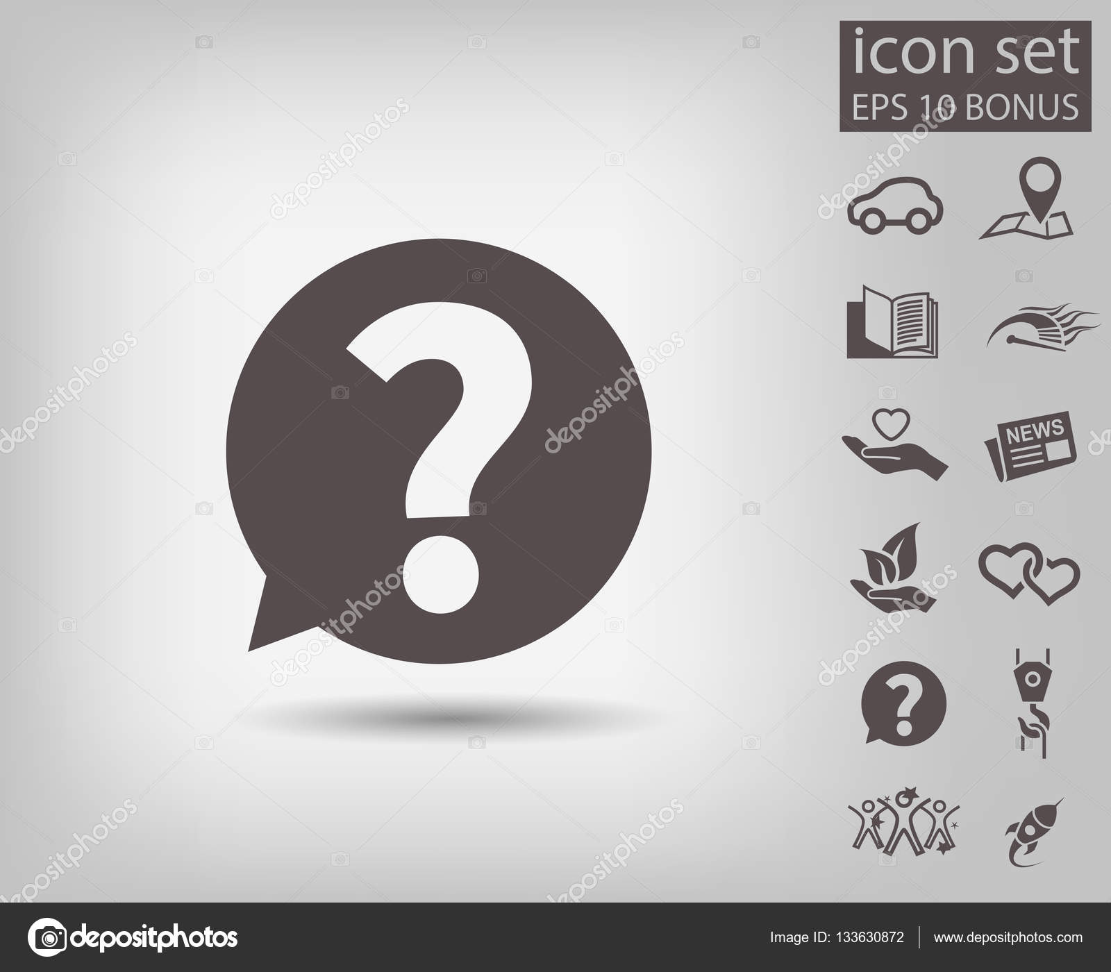 Icono signo de interrogación Vector de stock por ©hristianin 133630872