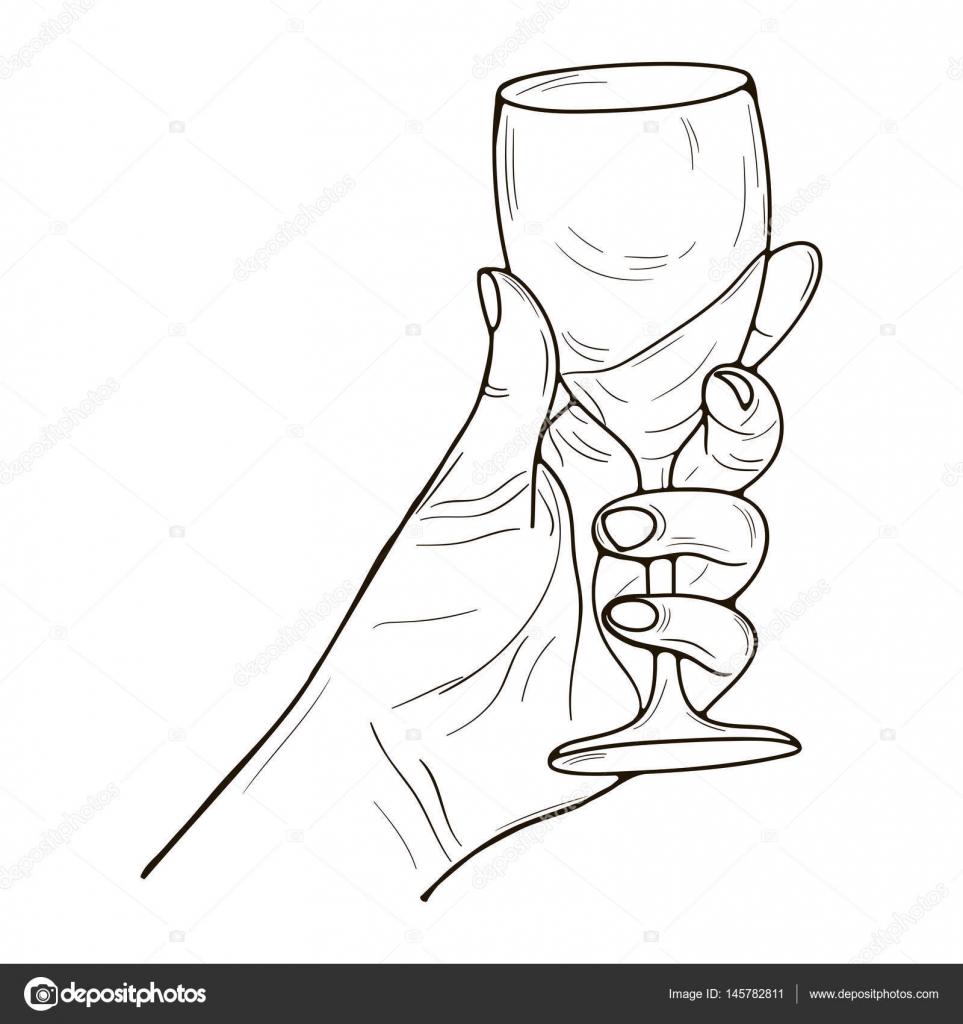 Hand holding glass. Stock Vector Image by ©vareennik #145782811