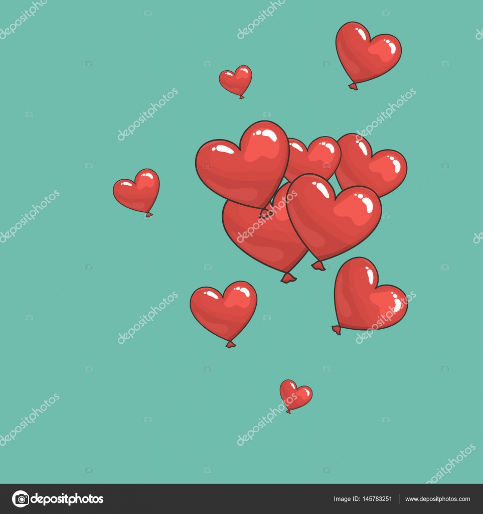 Card with heart balloons Stock Vector Image by ©vareennik #145783251