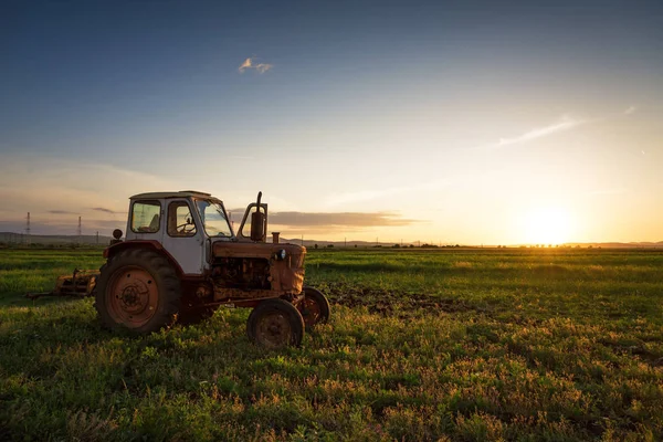Farm sunset tractor Stock Photos, Royalty Free Farm sunset tractor ...