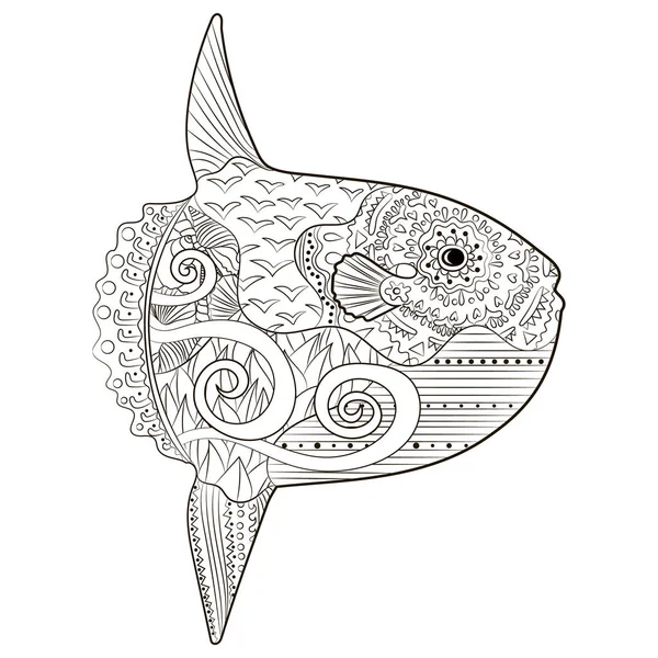 Hand-drawn fantasy fish — Stock Vector © Moskoviya #115999218