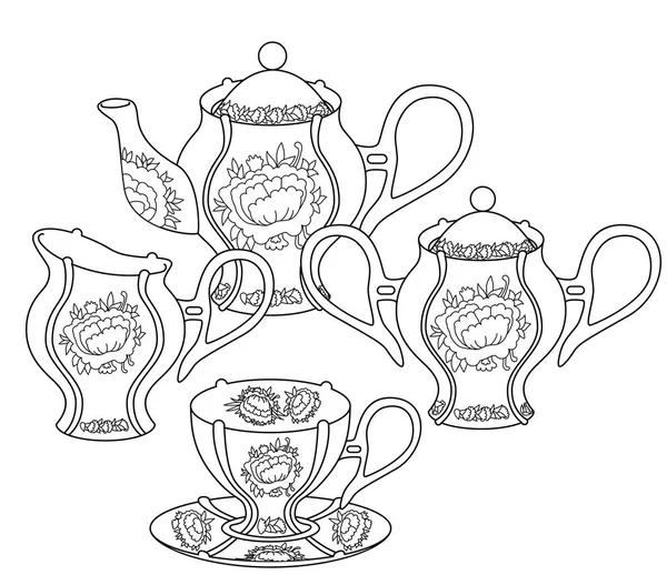 Tea coloring page Vector Art Stock Images | Depositphotos