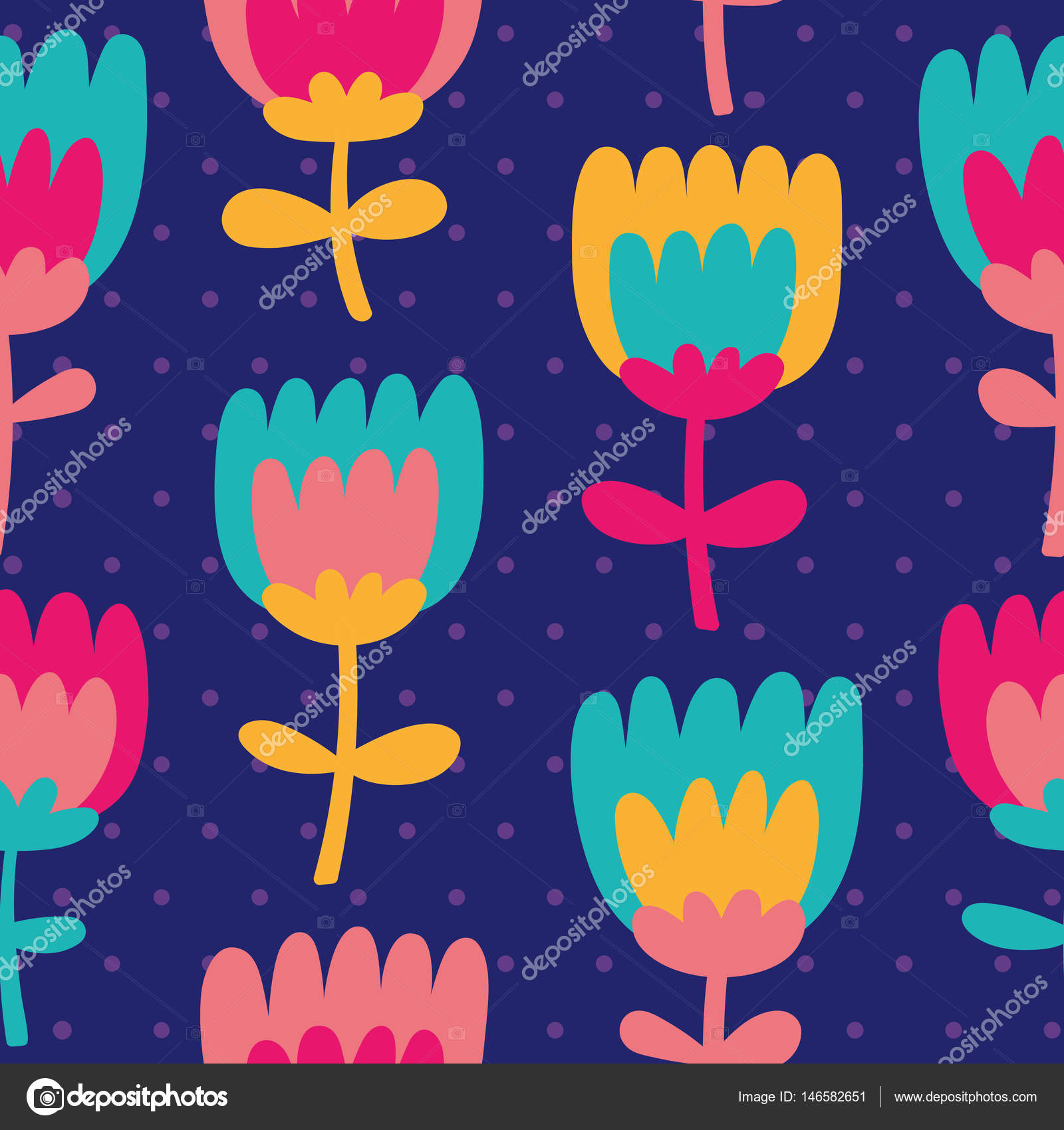 Simple and fun Floral pattern Stock Illustration by ©iliveinoctober ...