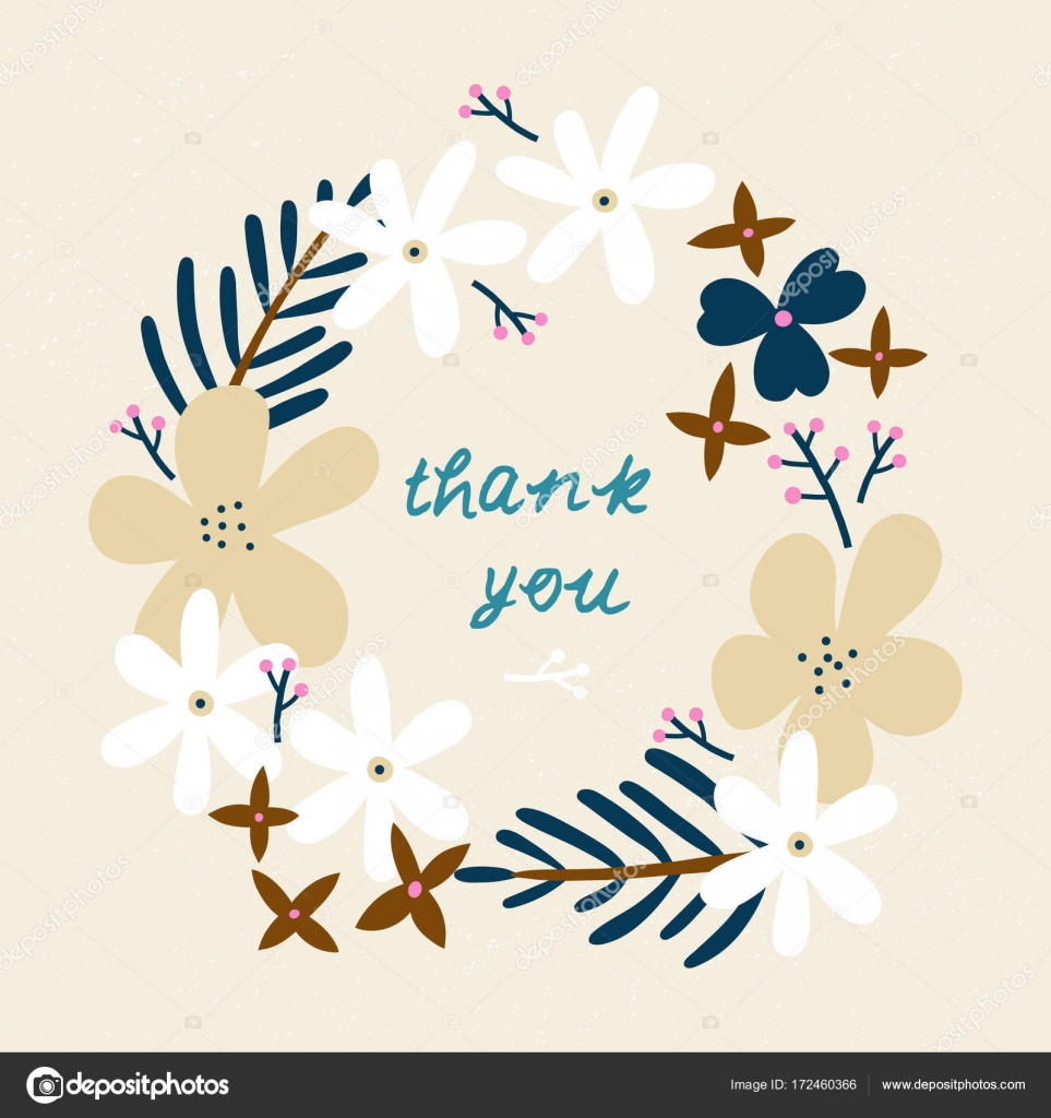 Thank you floral card Stock Vector Image by ©iliveinoctober #172460366