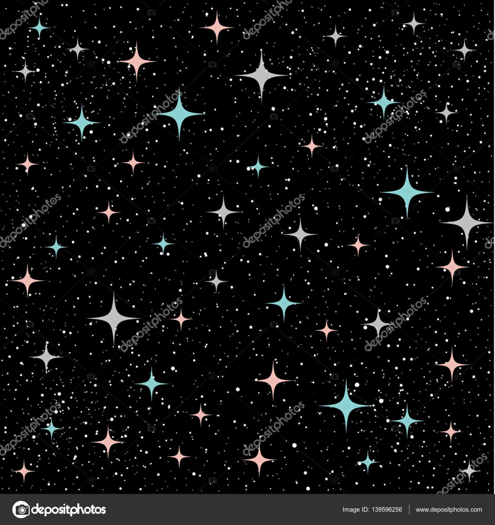 Black Background With Pink Stars