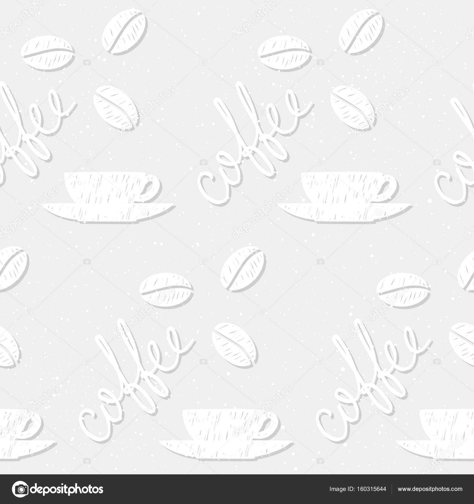 Doodle coffee seamless pattern background. Abstract coffee pattern ...
