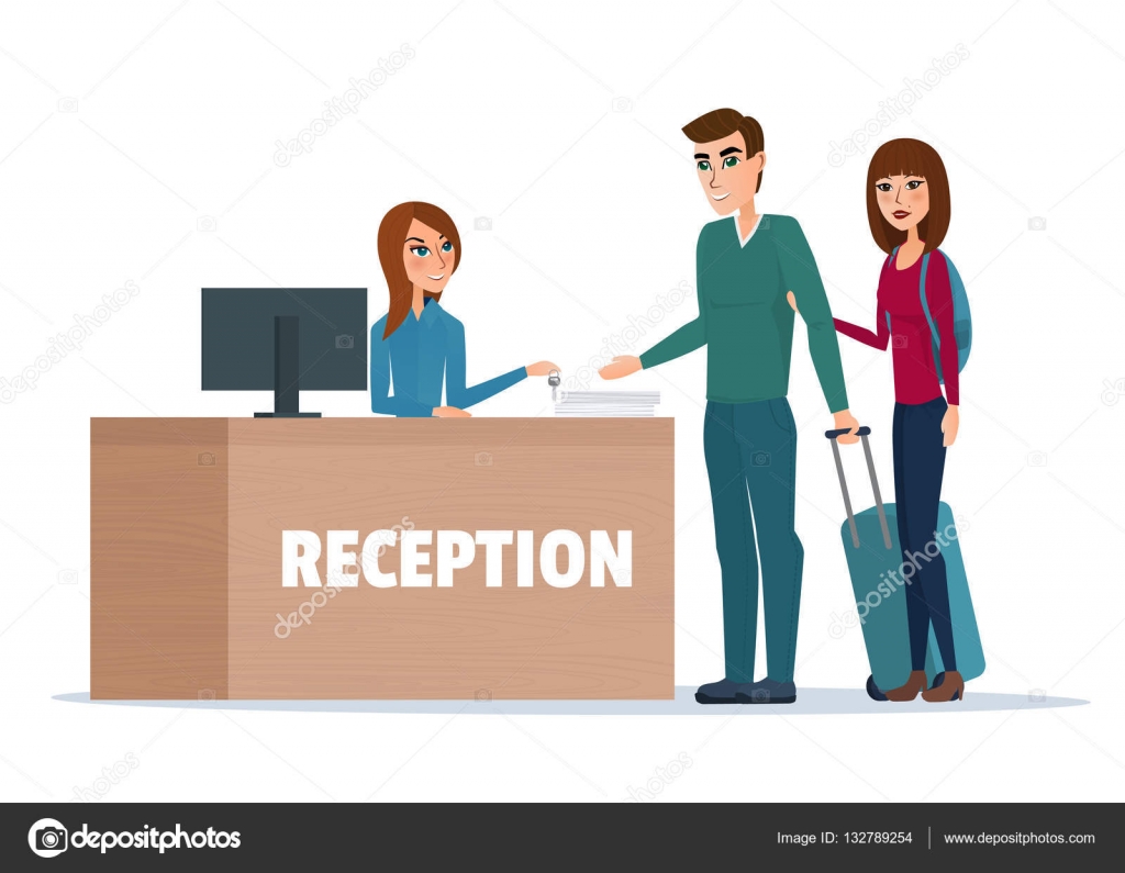 Hotel Front Desk Agent Cartoon