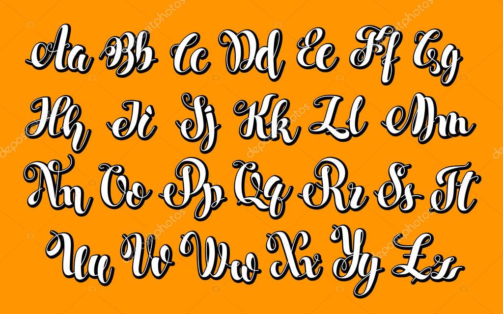 Alfabeto inglés. ABC Letters Modern Brushed Lettering (en inglés ...