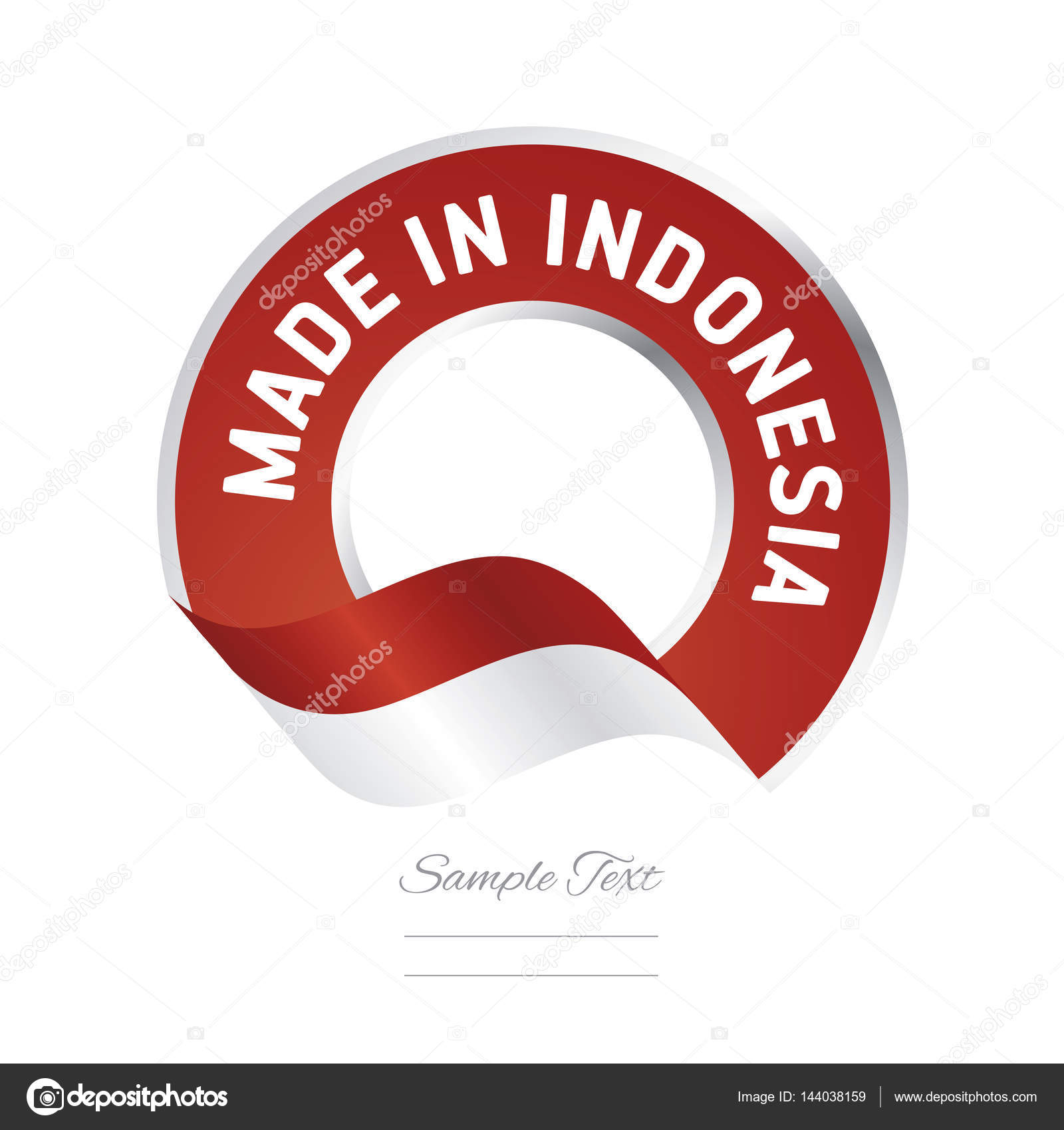 Made in Indonesia flag red color label button banner Stock Vector Image ...