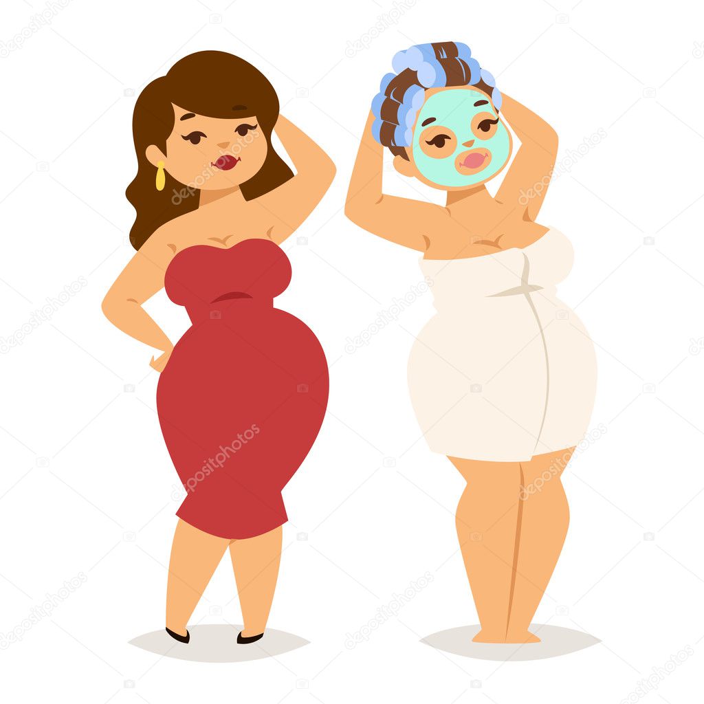 Fat girl vector illustration character Stock Vector Image by ©adekvat ...
