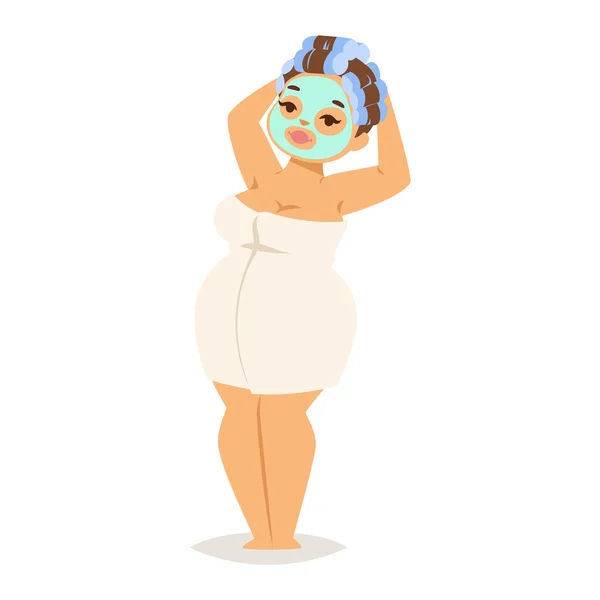 Fat Girl Vector Illustration Character — Stock Vector © Adekvat 125790168
