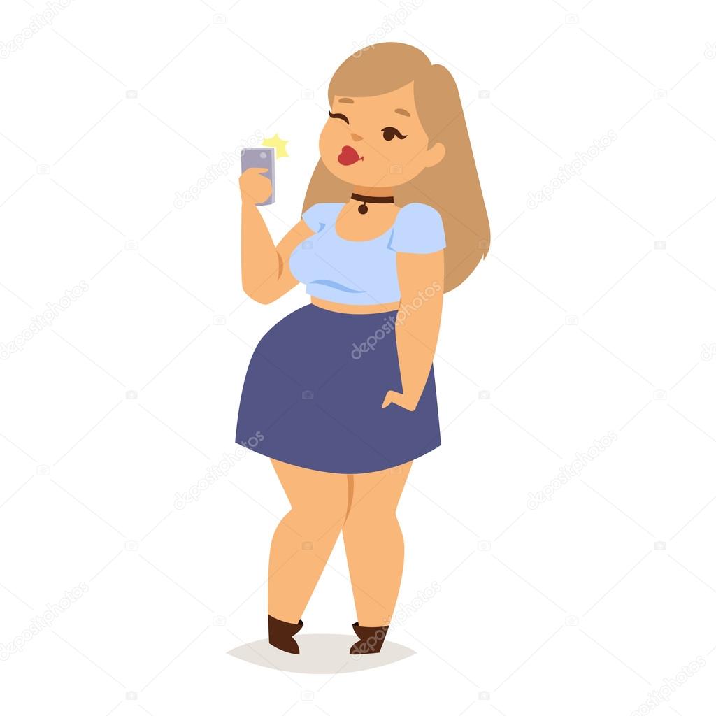 Fat Girl Vector Illustration Character Stock Vector Image By ©adekvat