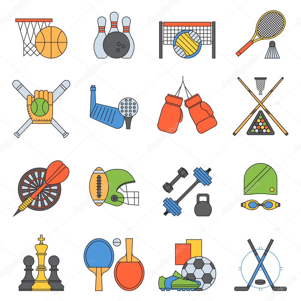 Sport icons vector set. Stock Vector by ©adekvat 128870714 Sport icons vector set. Stock Vector by ©adekvat 128870714