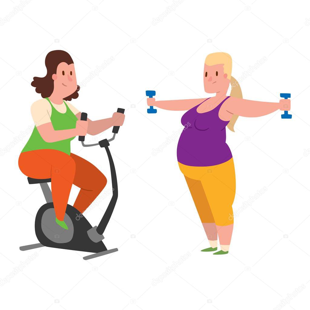 Fat People Exercising Cartoon