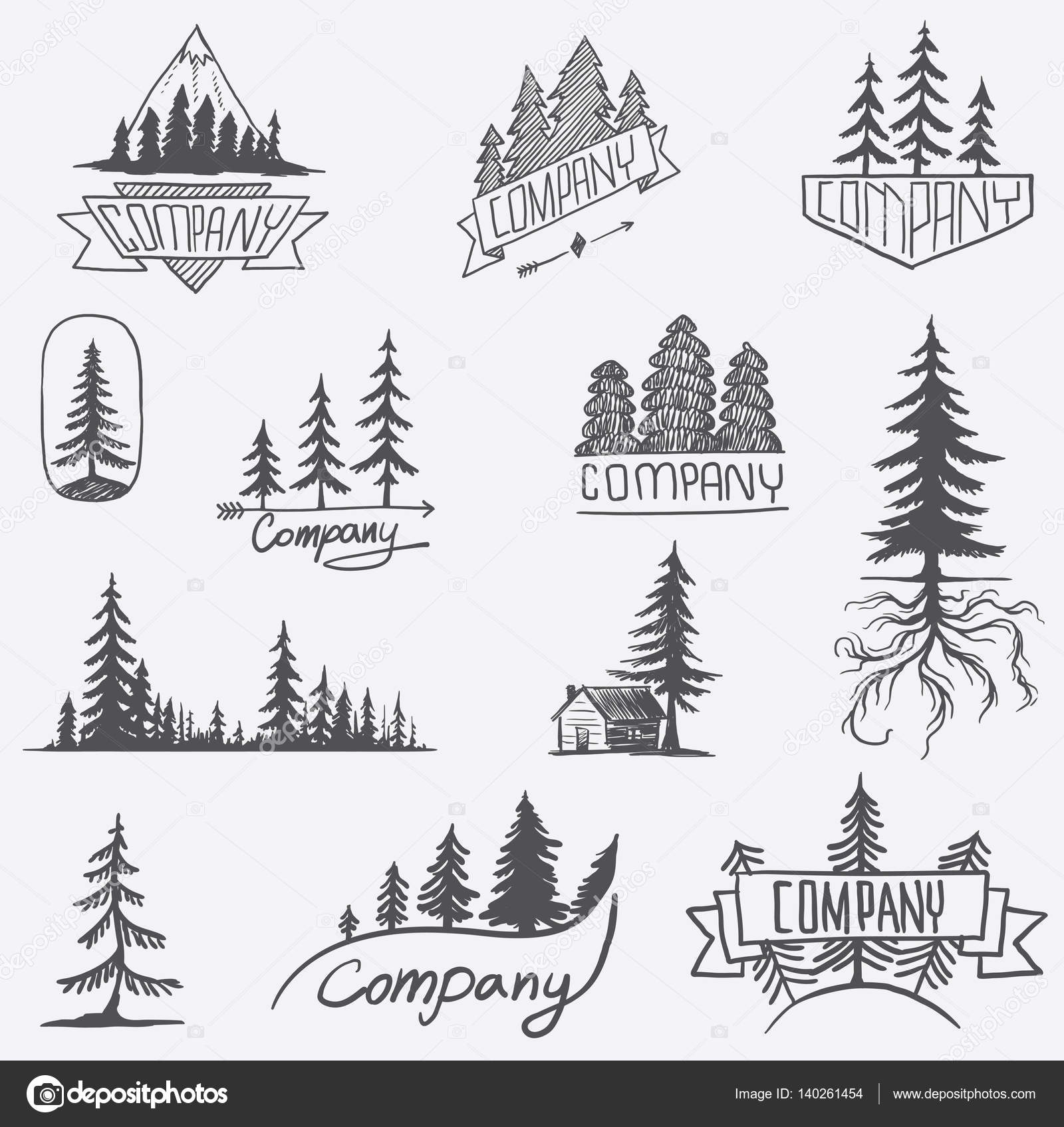 Forest badge tree vector set isolated Stock Vector Image by ©adekvat ...