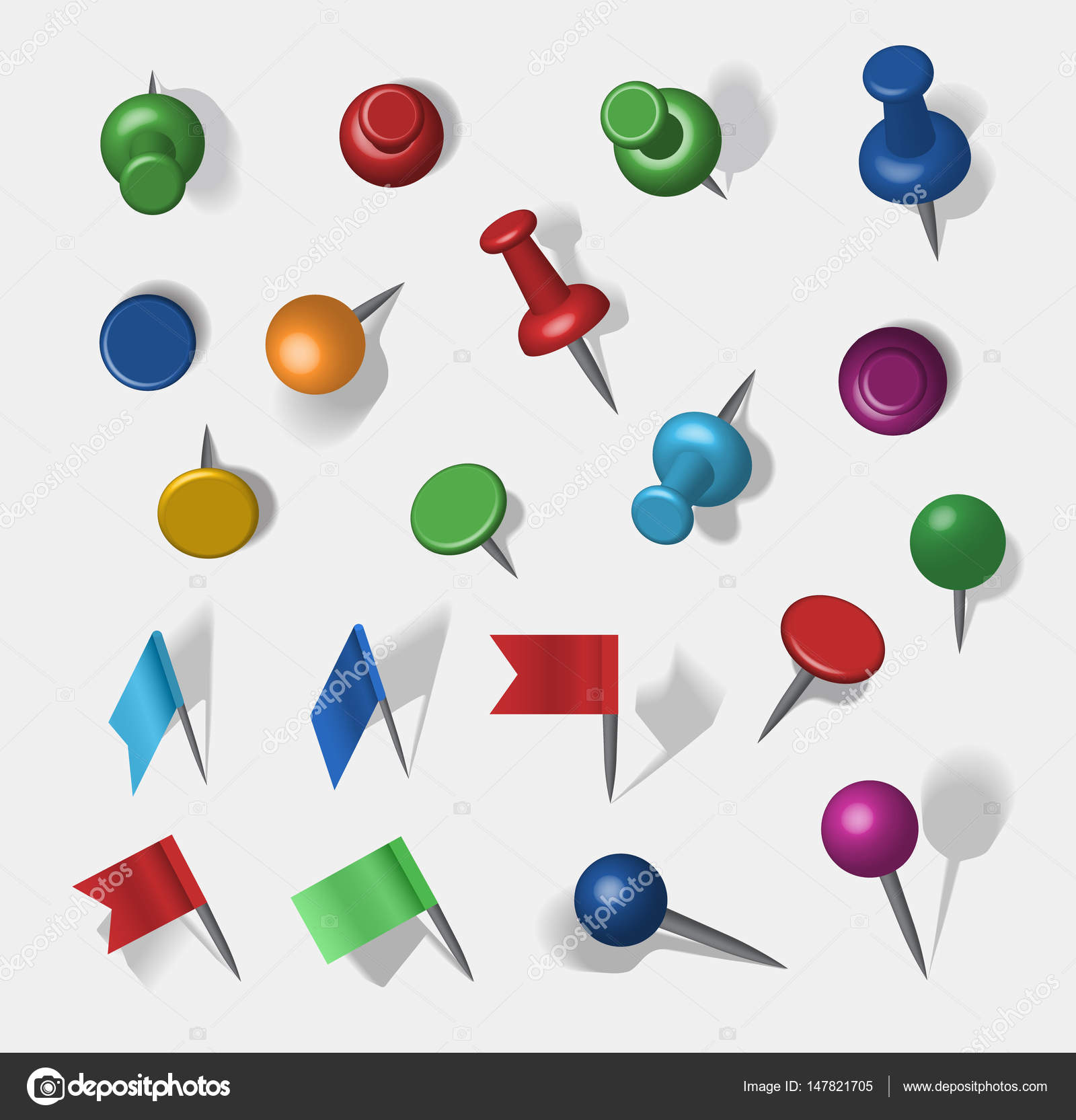 Colored vector pins. Stock Vector Image by ©adekvat #147821705