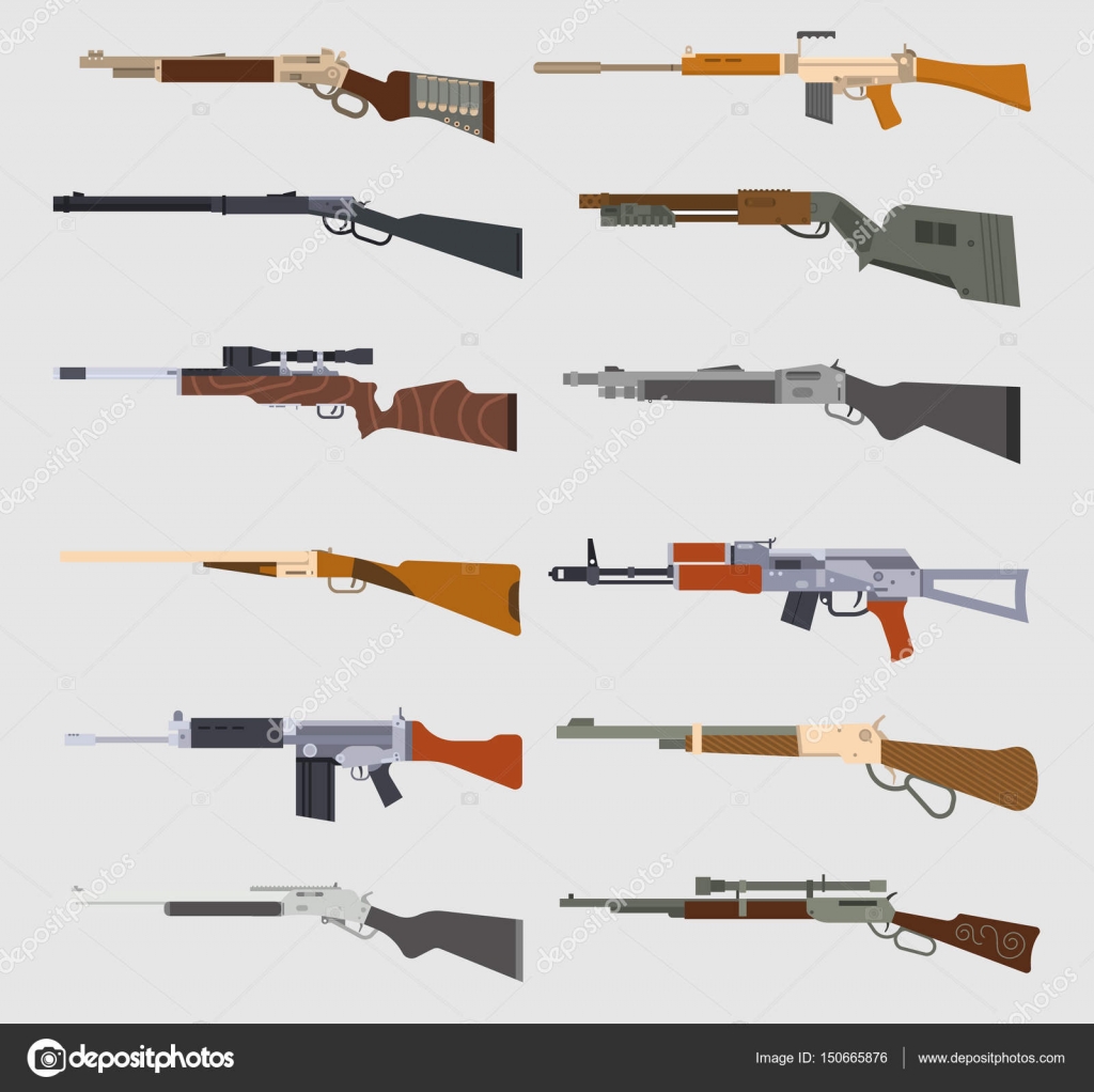 Vektor senapan mesin ditata . Vektor Stok oleh ©adekvat 150665876